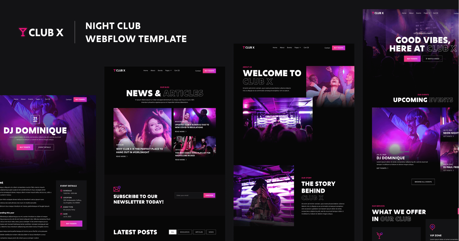 Night Club Webflow Template - Club X | BRIX Templates
