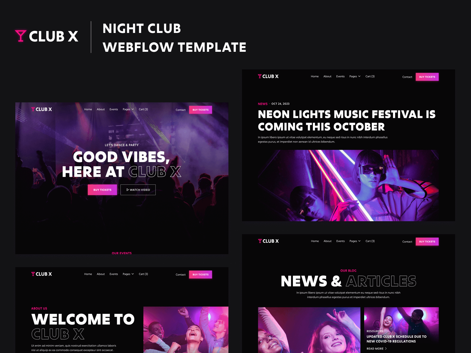 Night Club Webflow Template - Club X | BRIX Templates