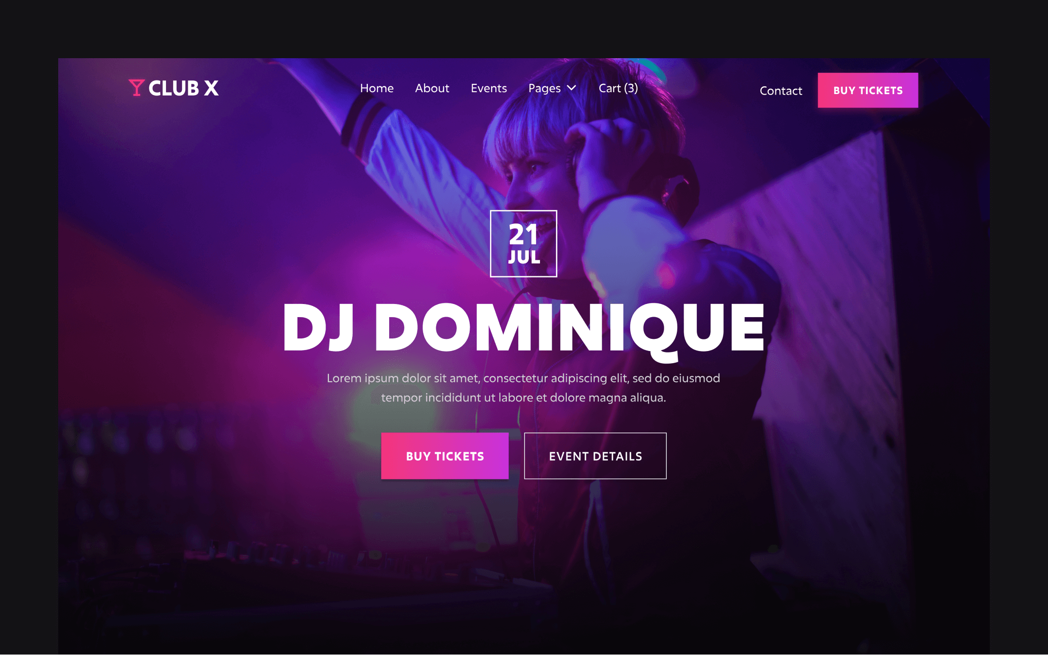 Night Club Webflow Template - Club X | BRIX Templates