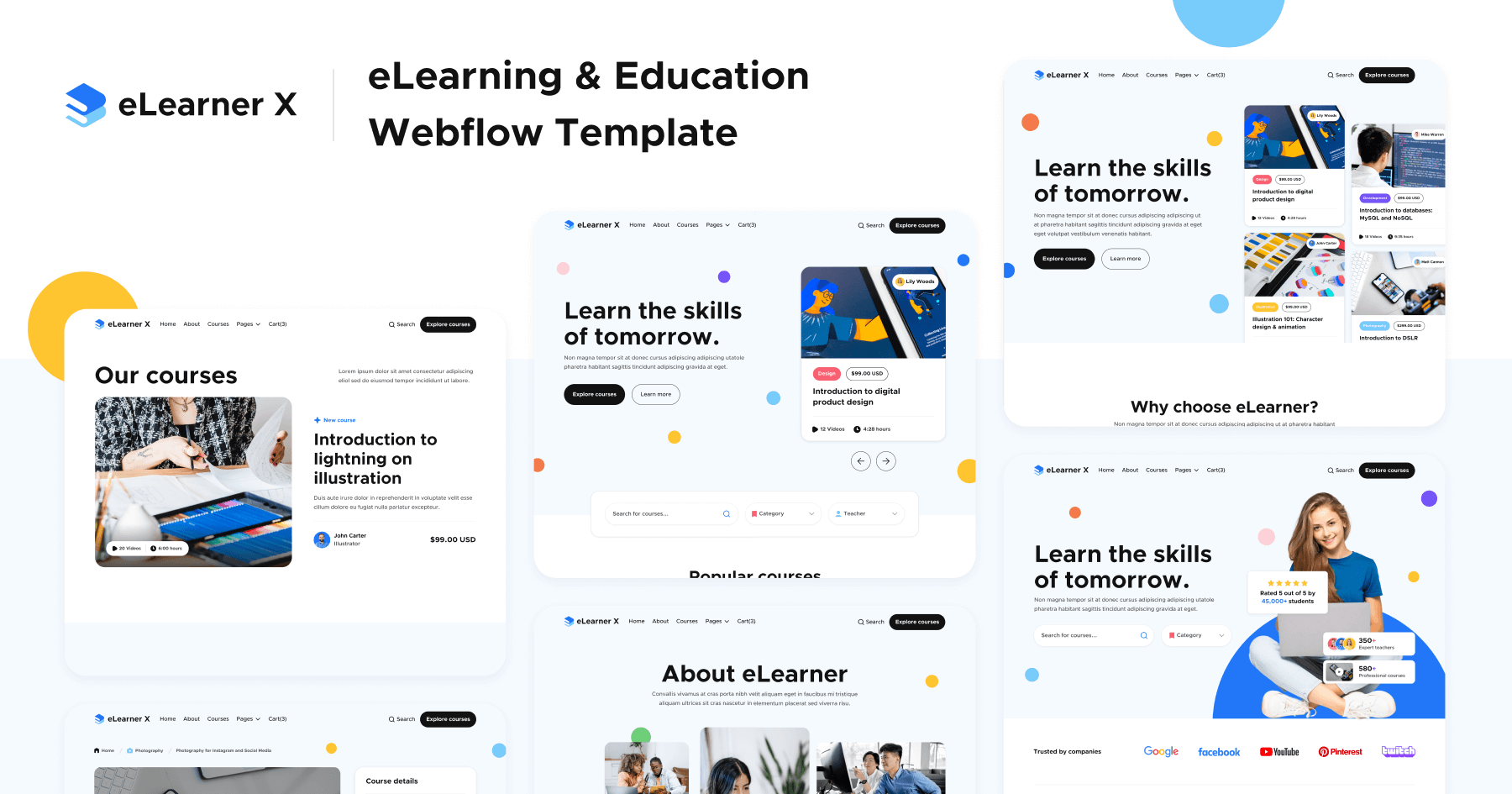 eLearning Webflow Template - eLearner X | BRIX Templates