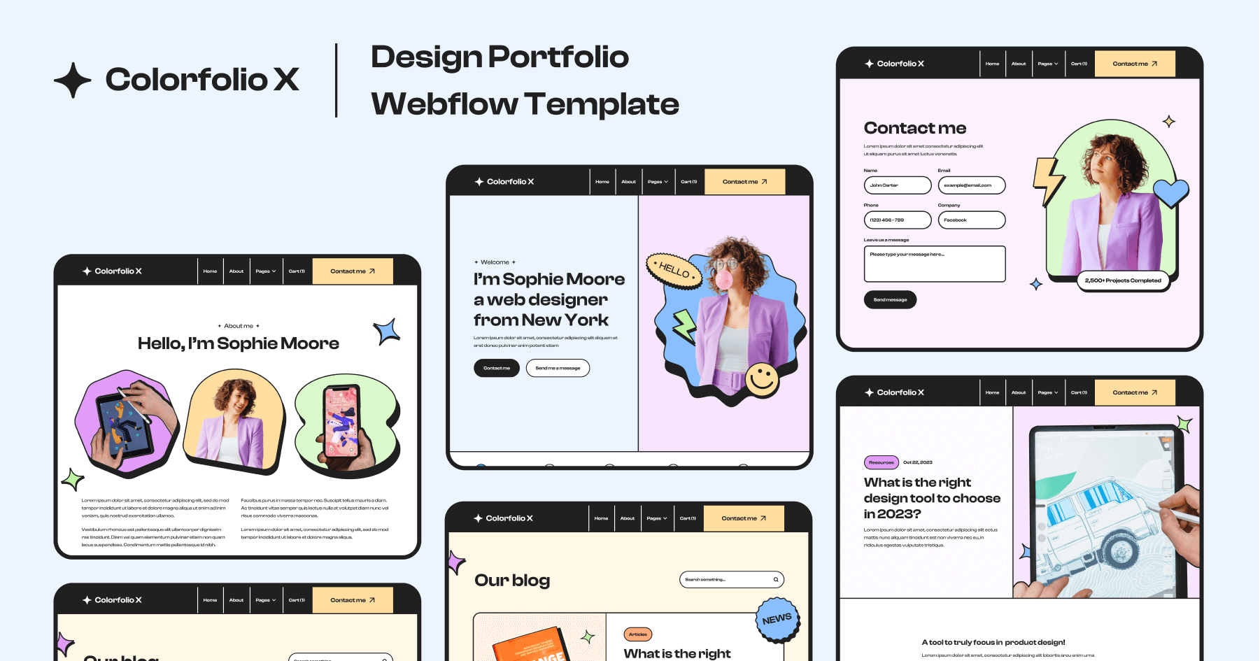 Designer Portfolio Webflow Template - Colorfolio X | BRIX Templates