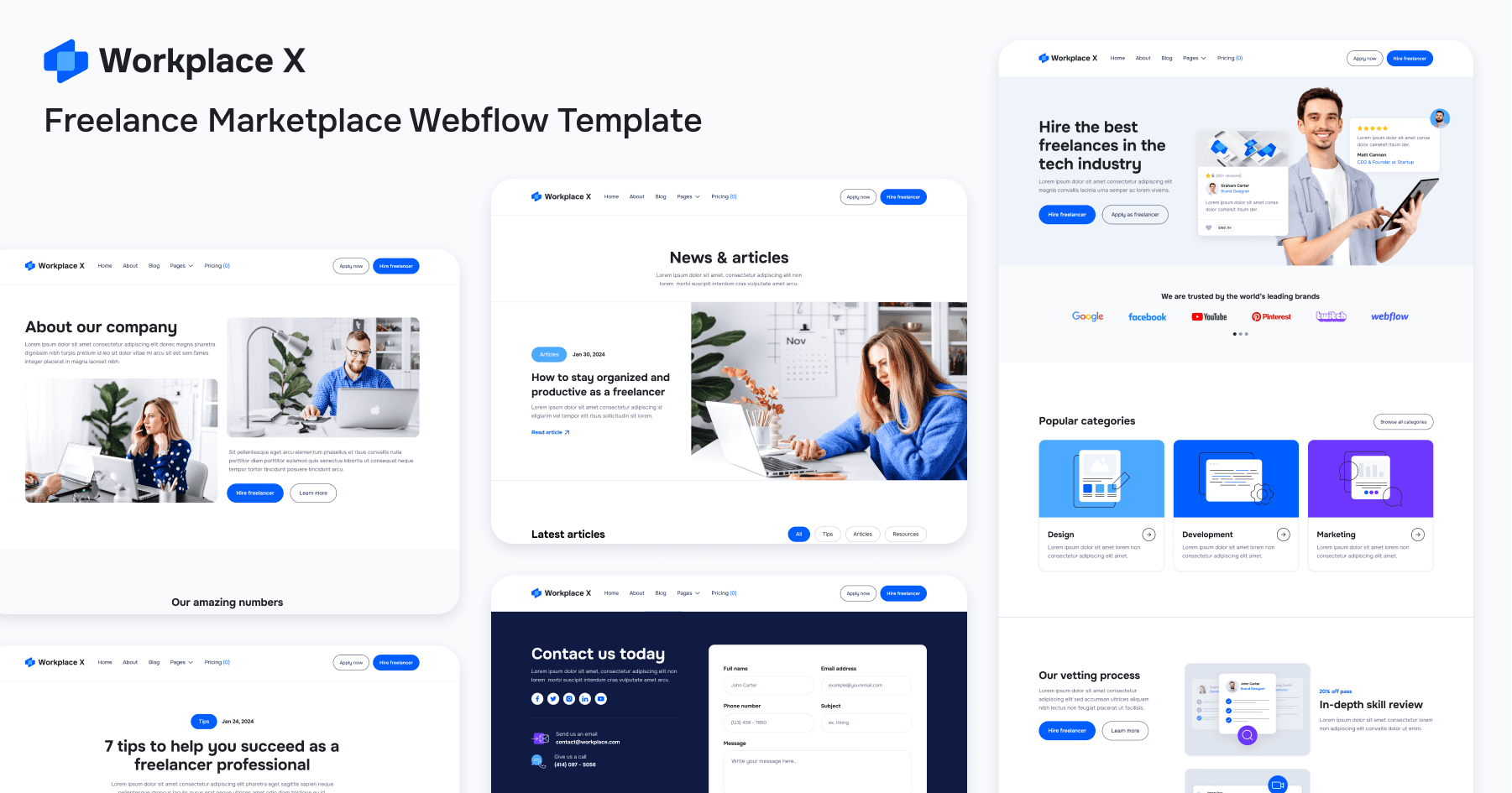 Freelance Marketplace Webflow Template - Workplace X | BRIX Templates
