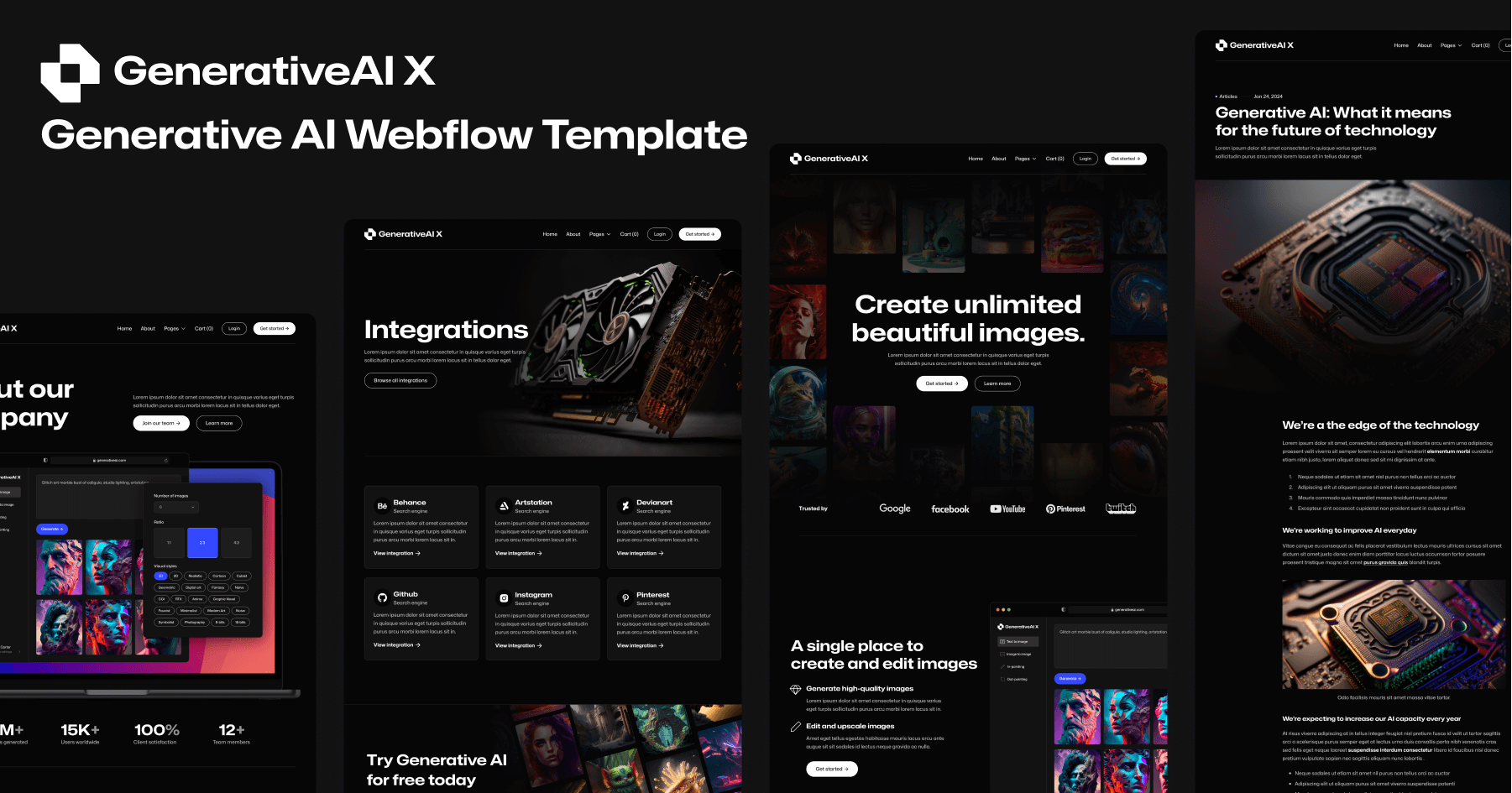 Artificial Intelligence Webflow Template - GenerativeAI X | BRIX Templates