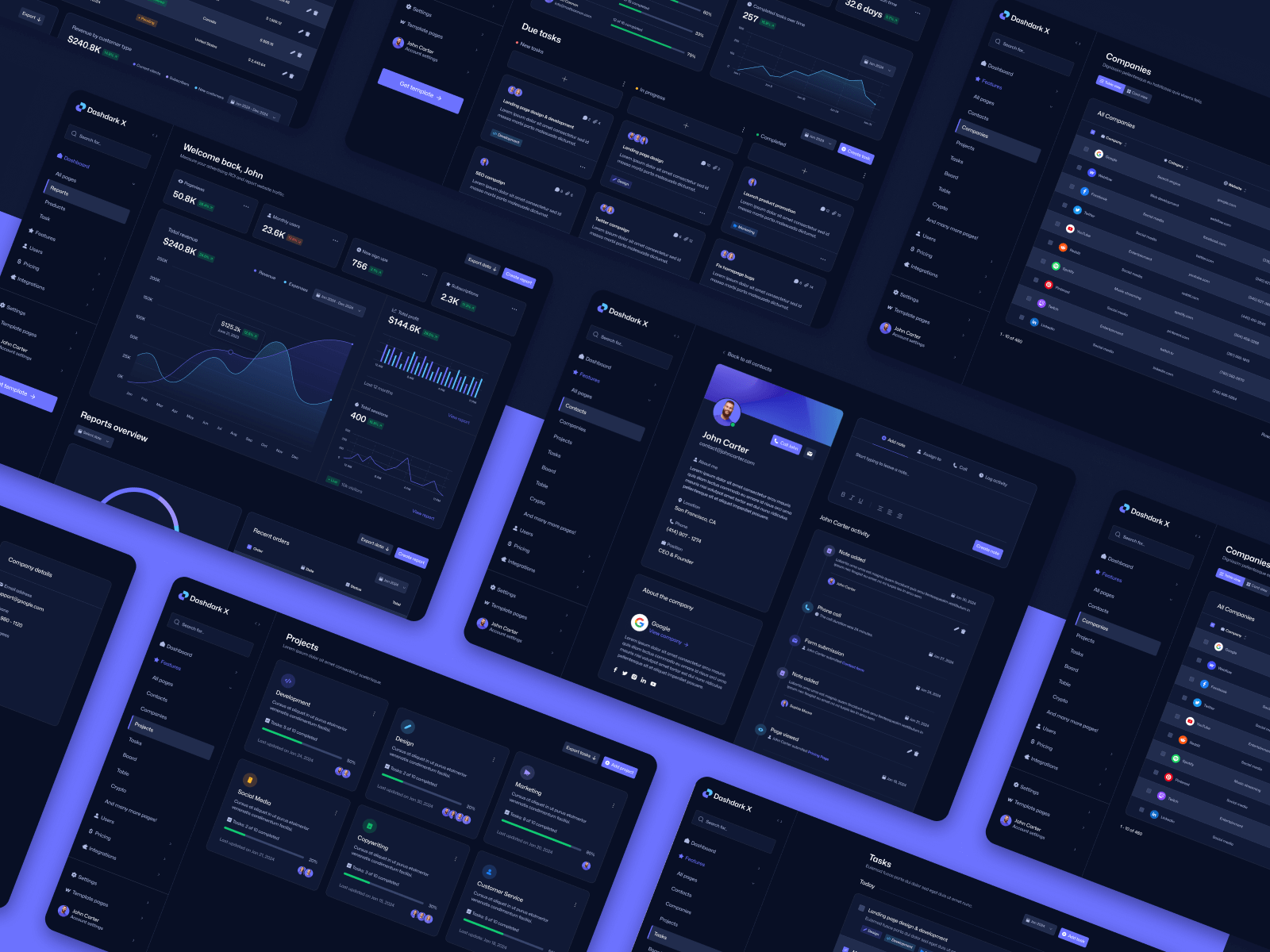 Dark Mode Dashboard Webflow Template - Dashdark X | BRIX Templates