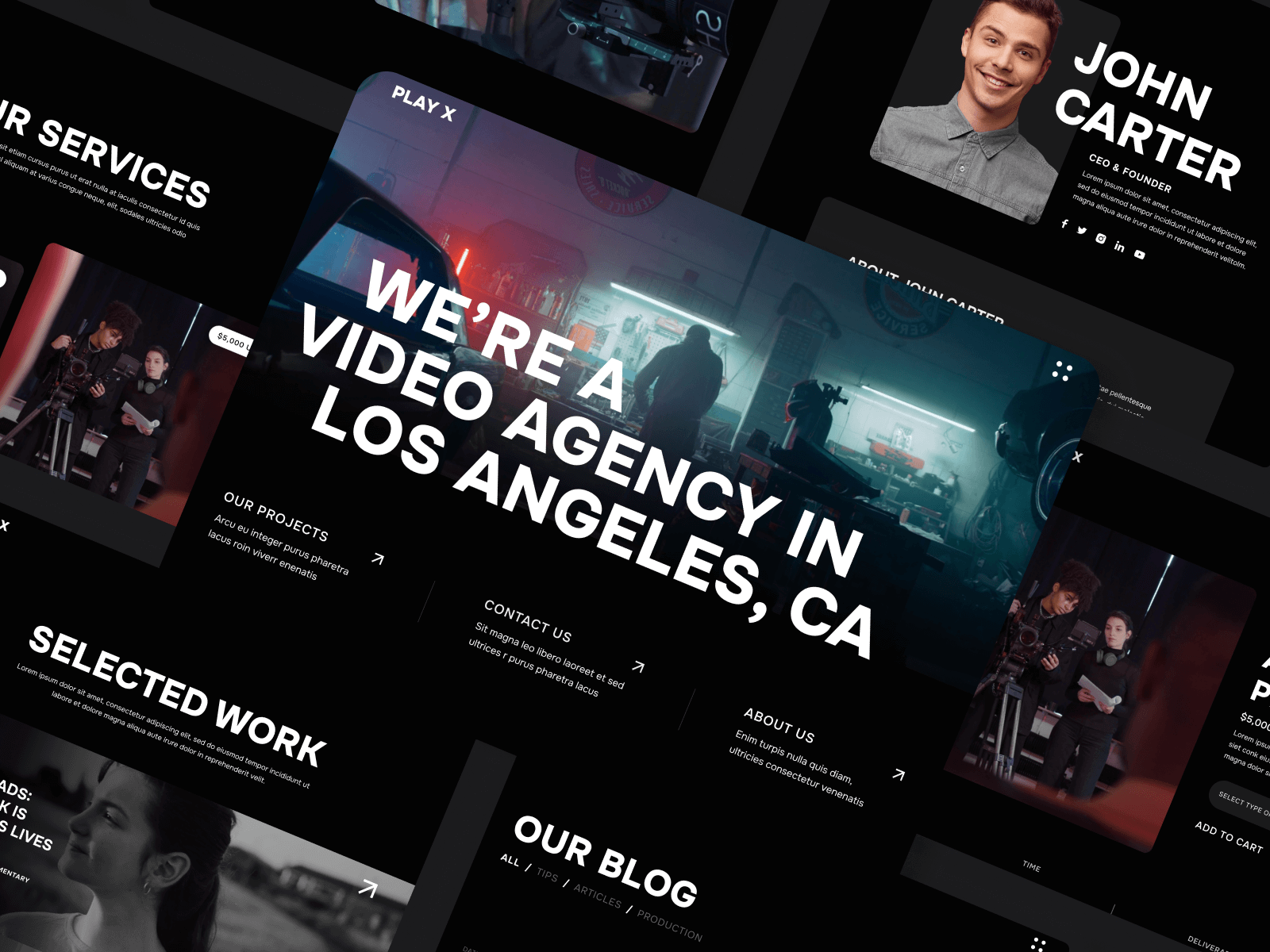 Video Production Agency Webflow Template - Play X | BRIX Templates