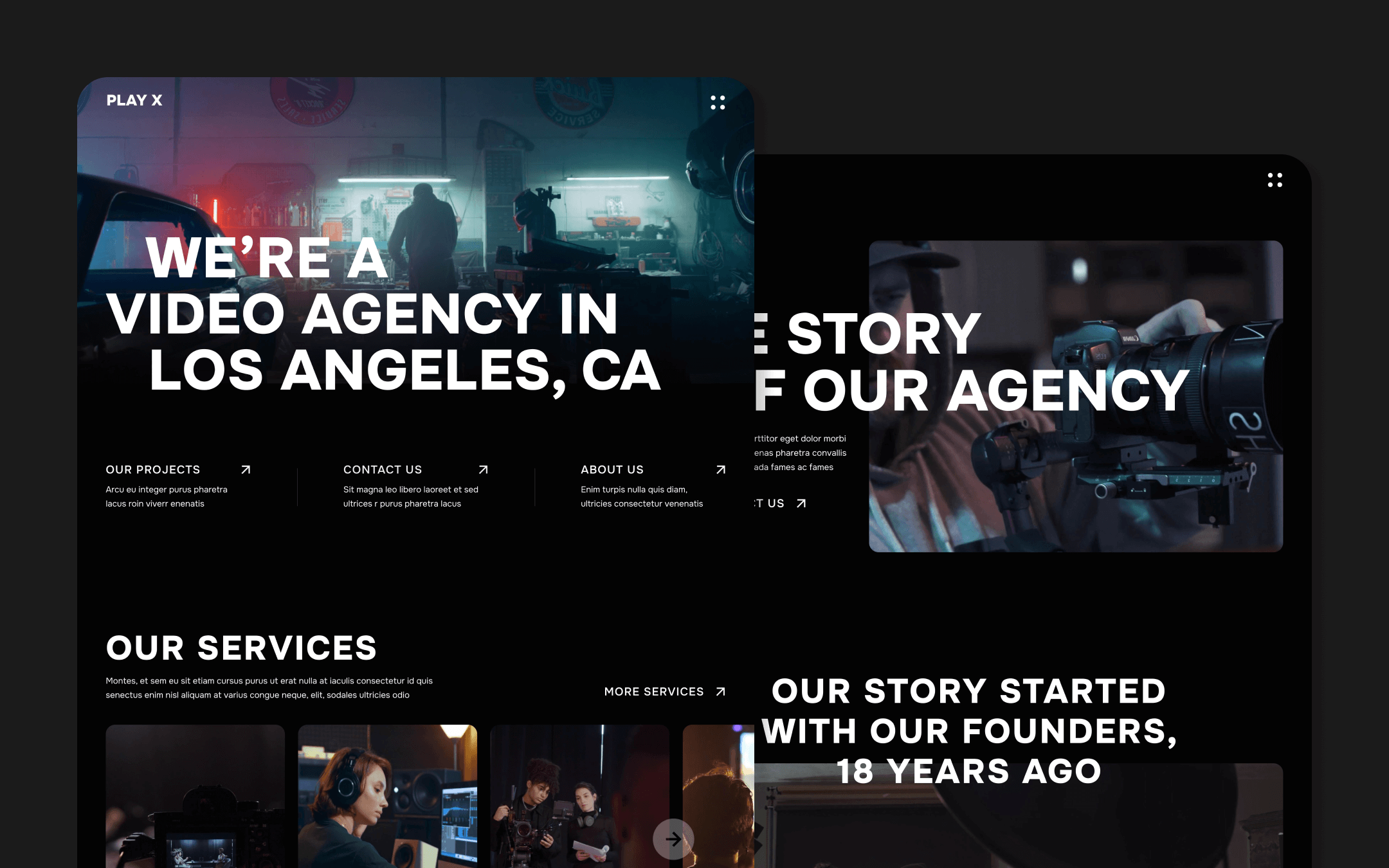 Video Production Agency Webflow Template - Play X | BRIX Templates