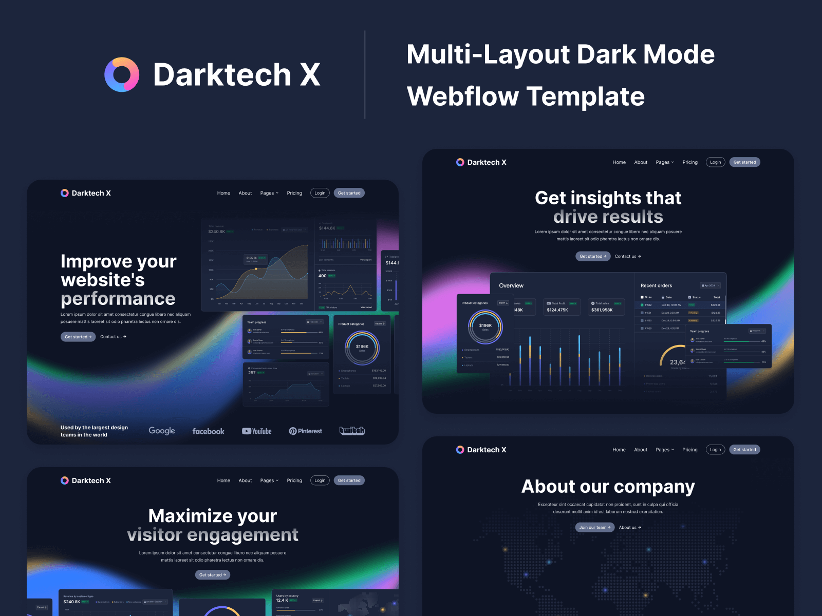 Dark Mode Webflow Template - Darktech X | BRIX Templates