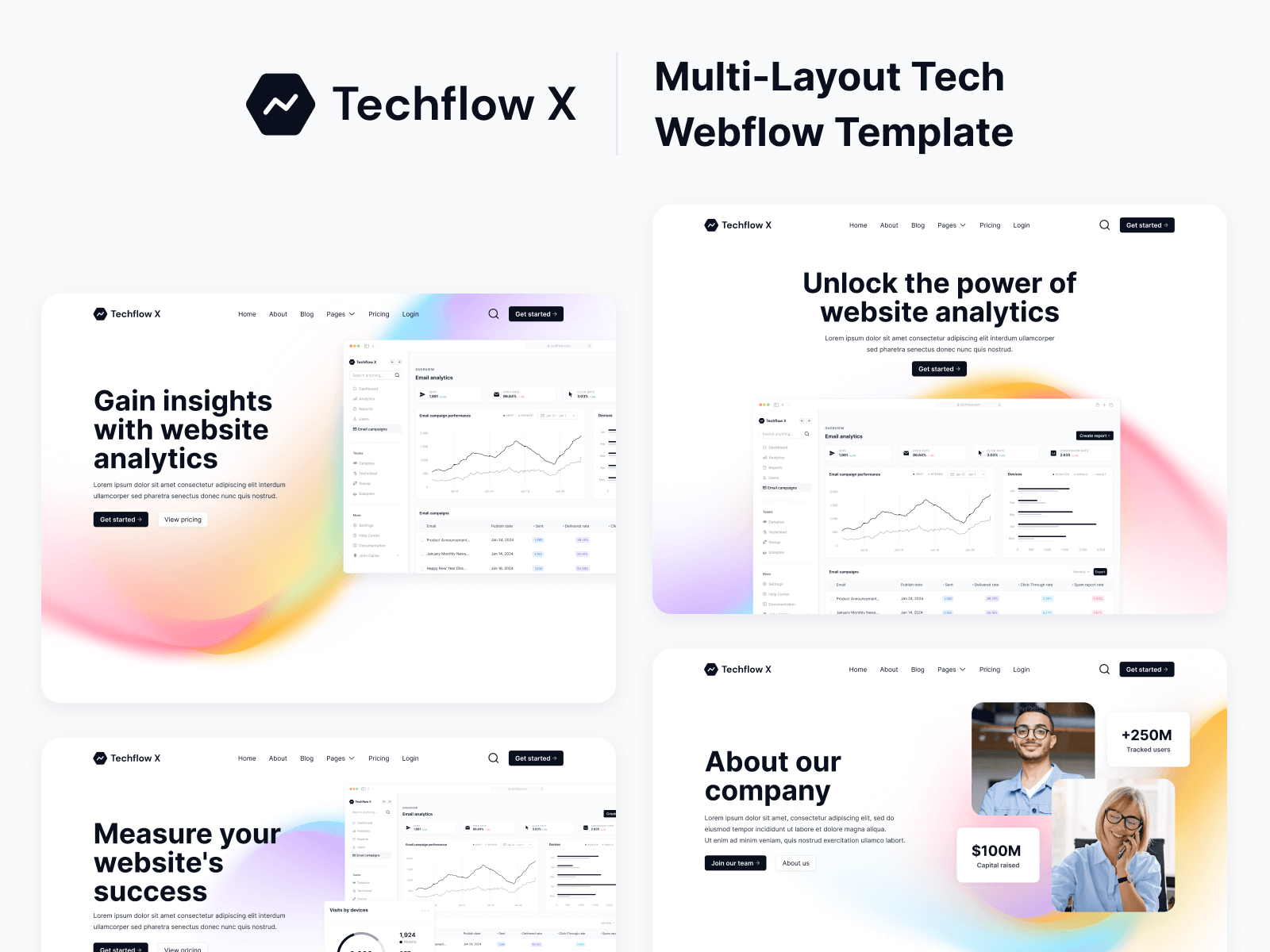 Multi-Layout Tech Webflow Template - TechFlow X | BRIX Templates