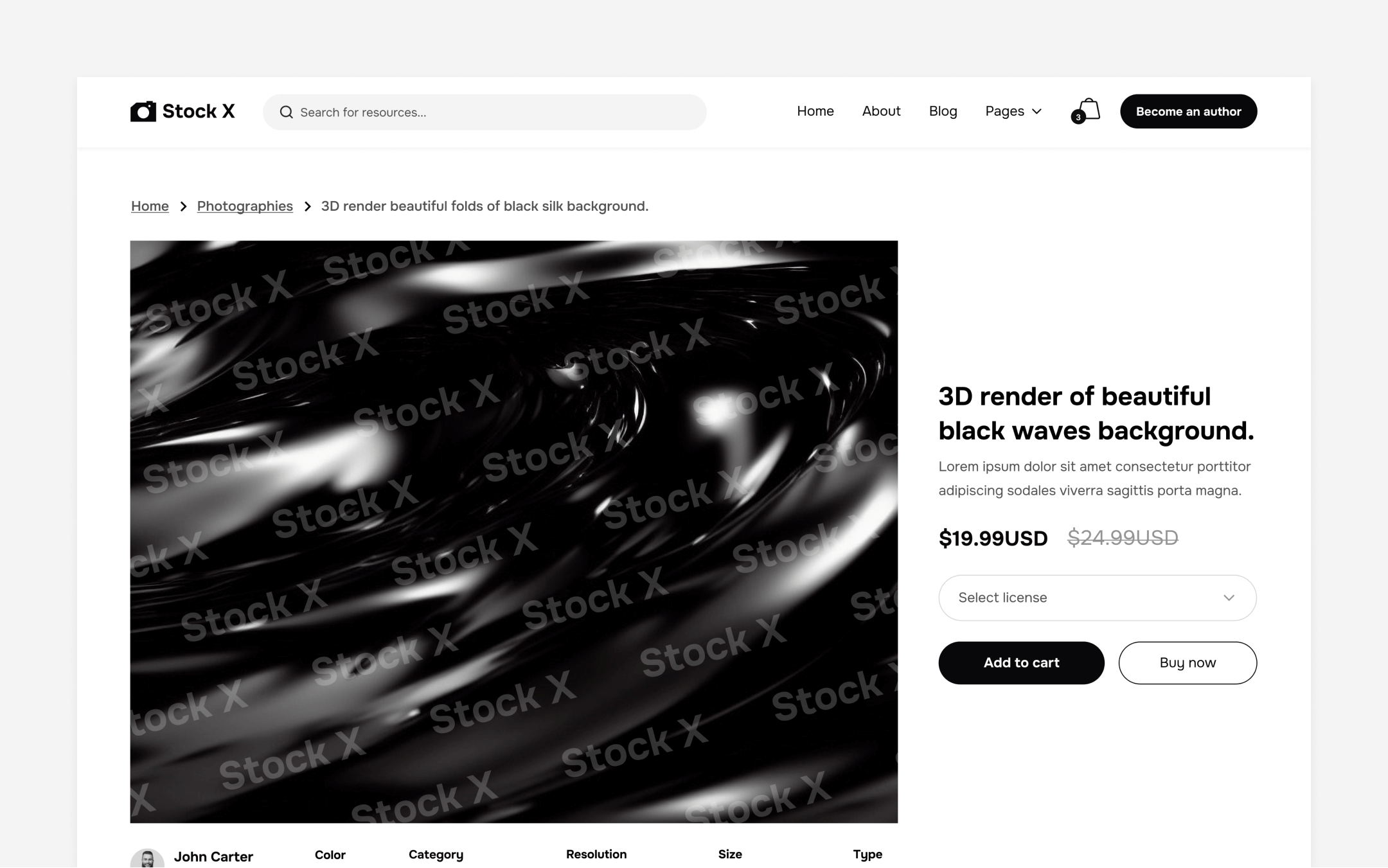 Stock Photography Webflow Template - Stock X | BRIX Templates