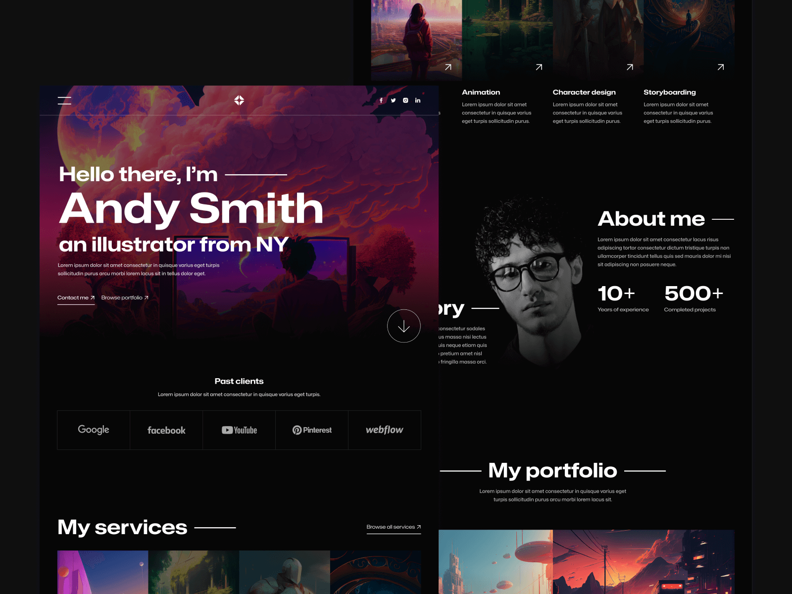 Illustration Portfolio Webflow Template - Illustrator X | BRIX Templates