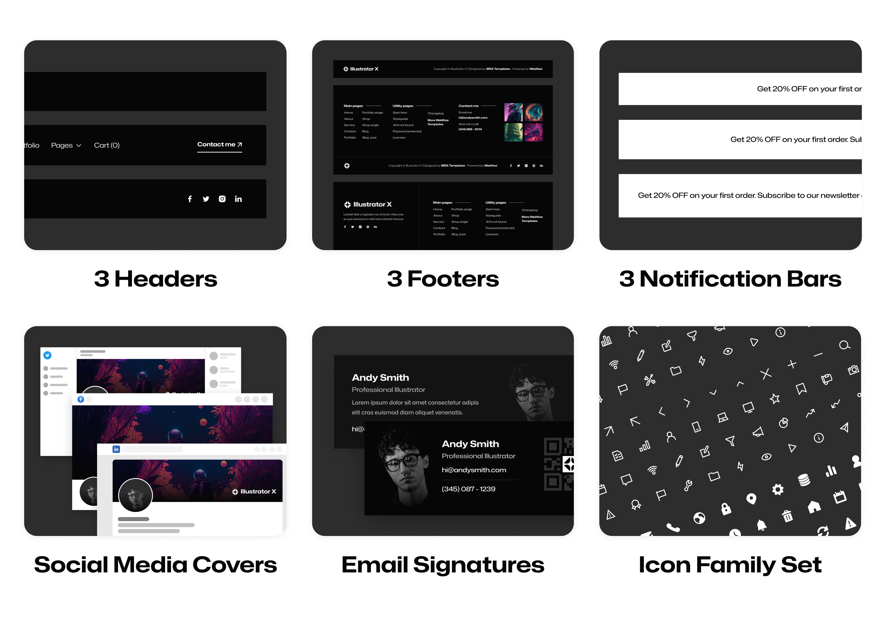 Illustration Portfolio Webflow Template - Illustrator X | BRIX Templates