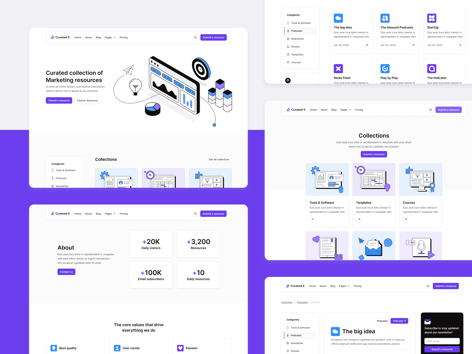 Curation Website Webflow Template - Curated X | BRIX Templates