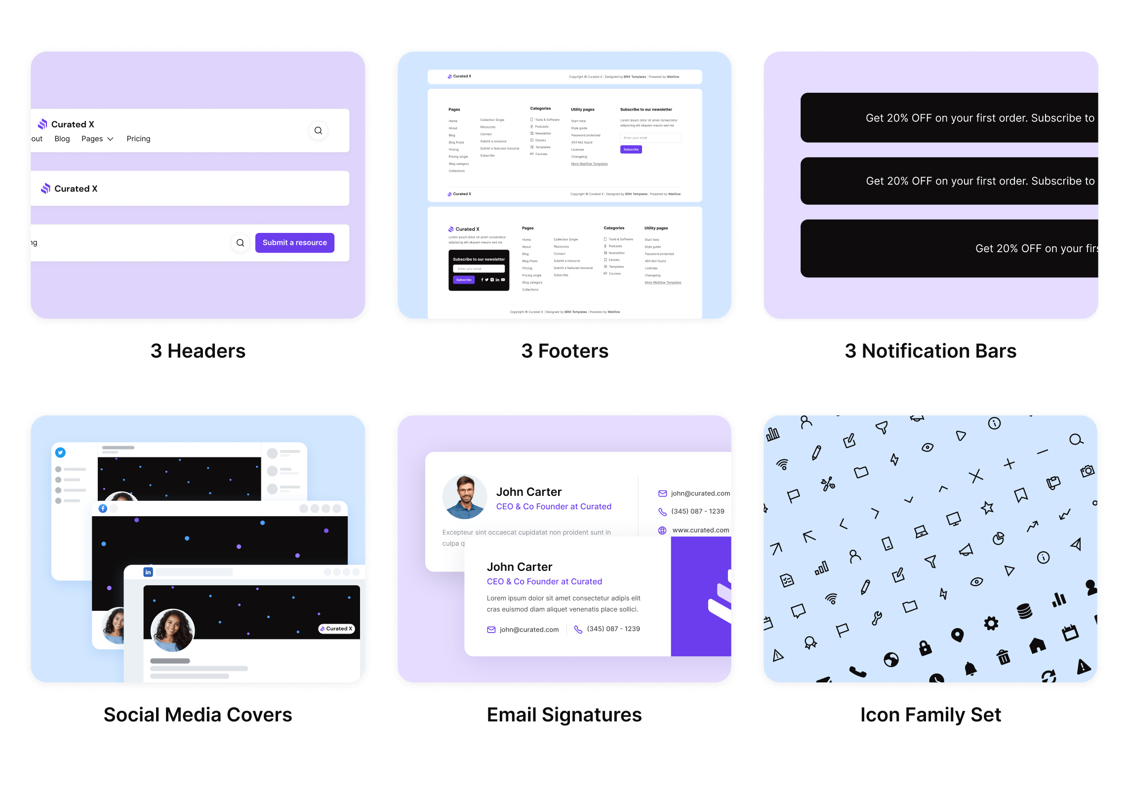 Curation Website Webflow Template - Curated X | BRIX Templates
