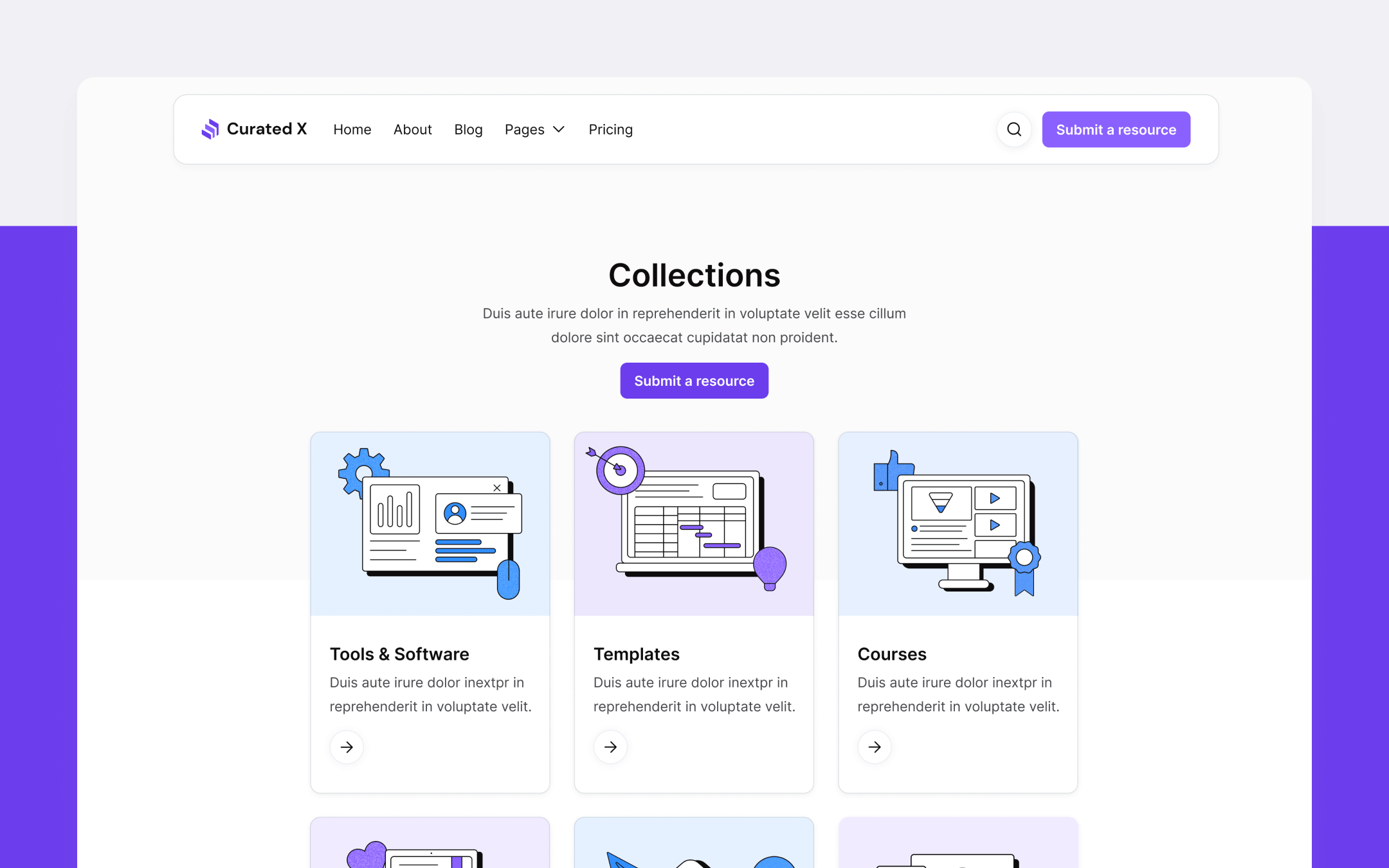 Curation Website Webflow Template - Curated X | BRIX Templates