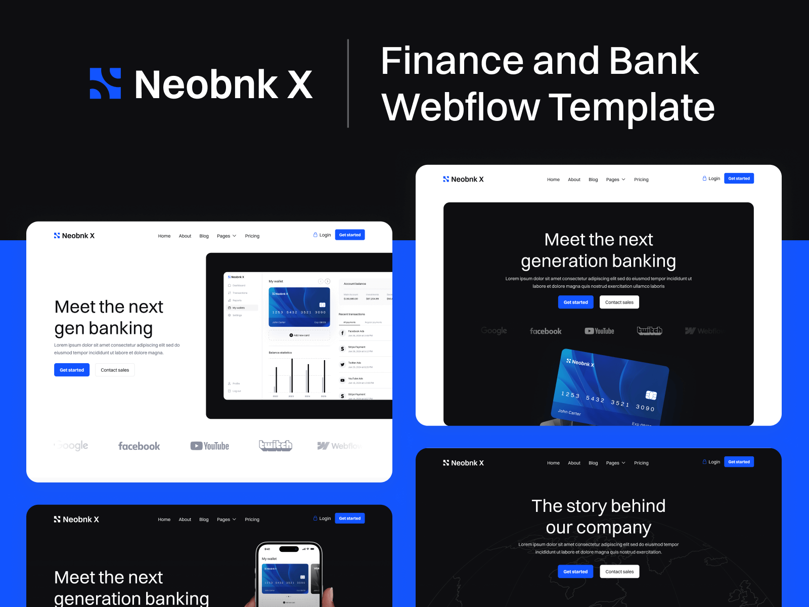 Banking Webflow Template - Neobank X | BRIX Templates