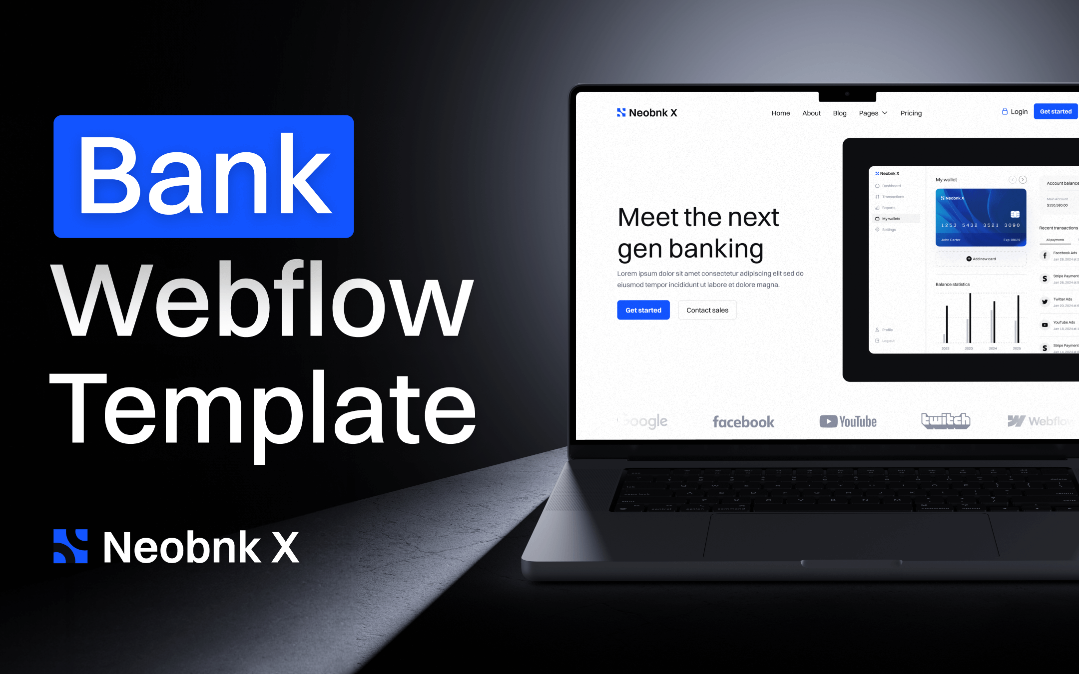Banking Webflow Template - Neobank X | BRIX Templates