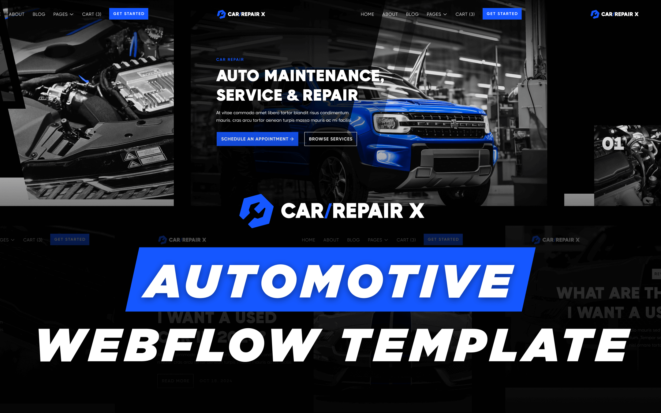 Automative Repair Webflow Template - CarRepair X | BRIX Templates