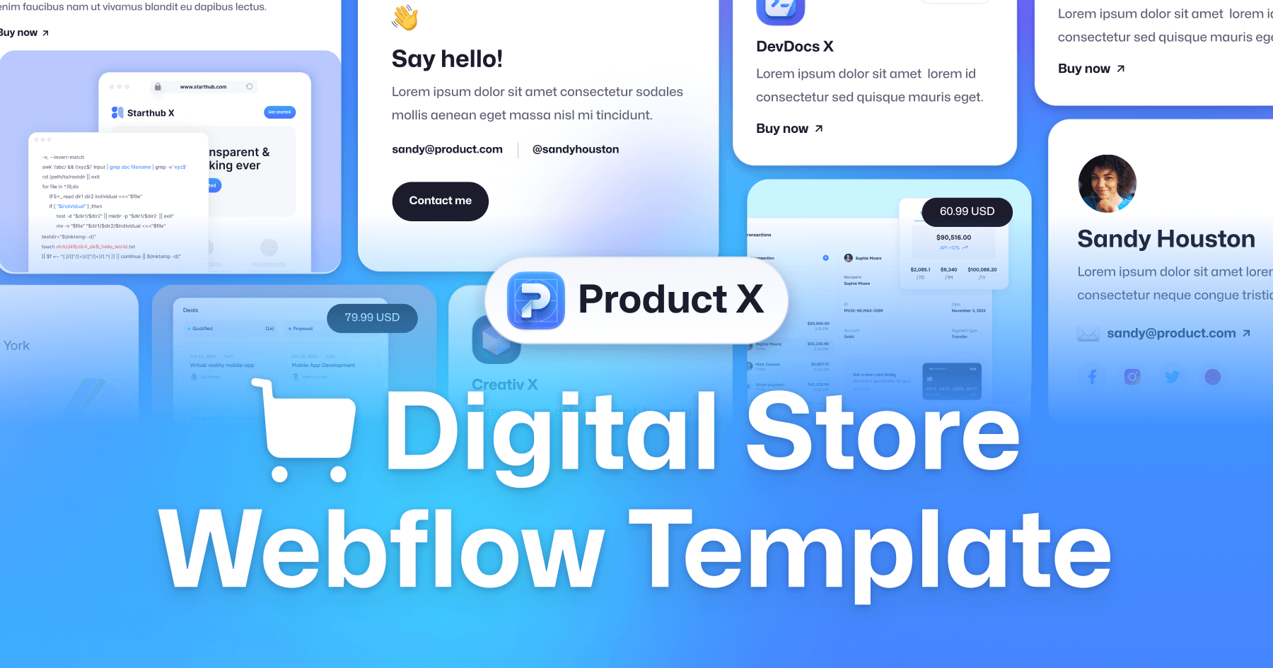 Digital Store Webflow Template - Product X | BRIX Templates