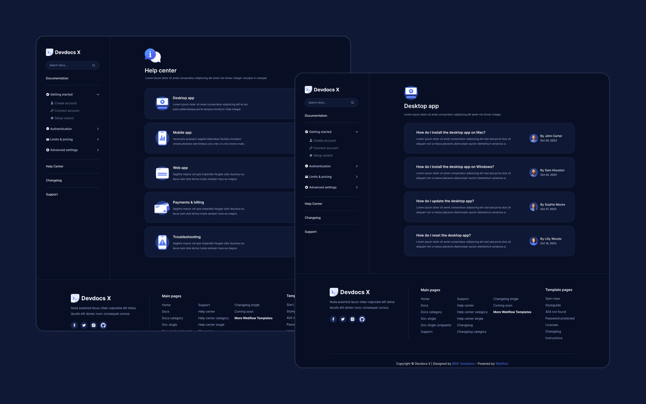 Devdocs X - Webflow Website Template