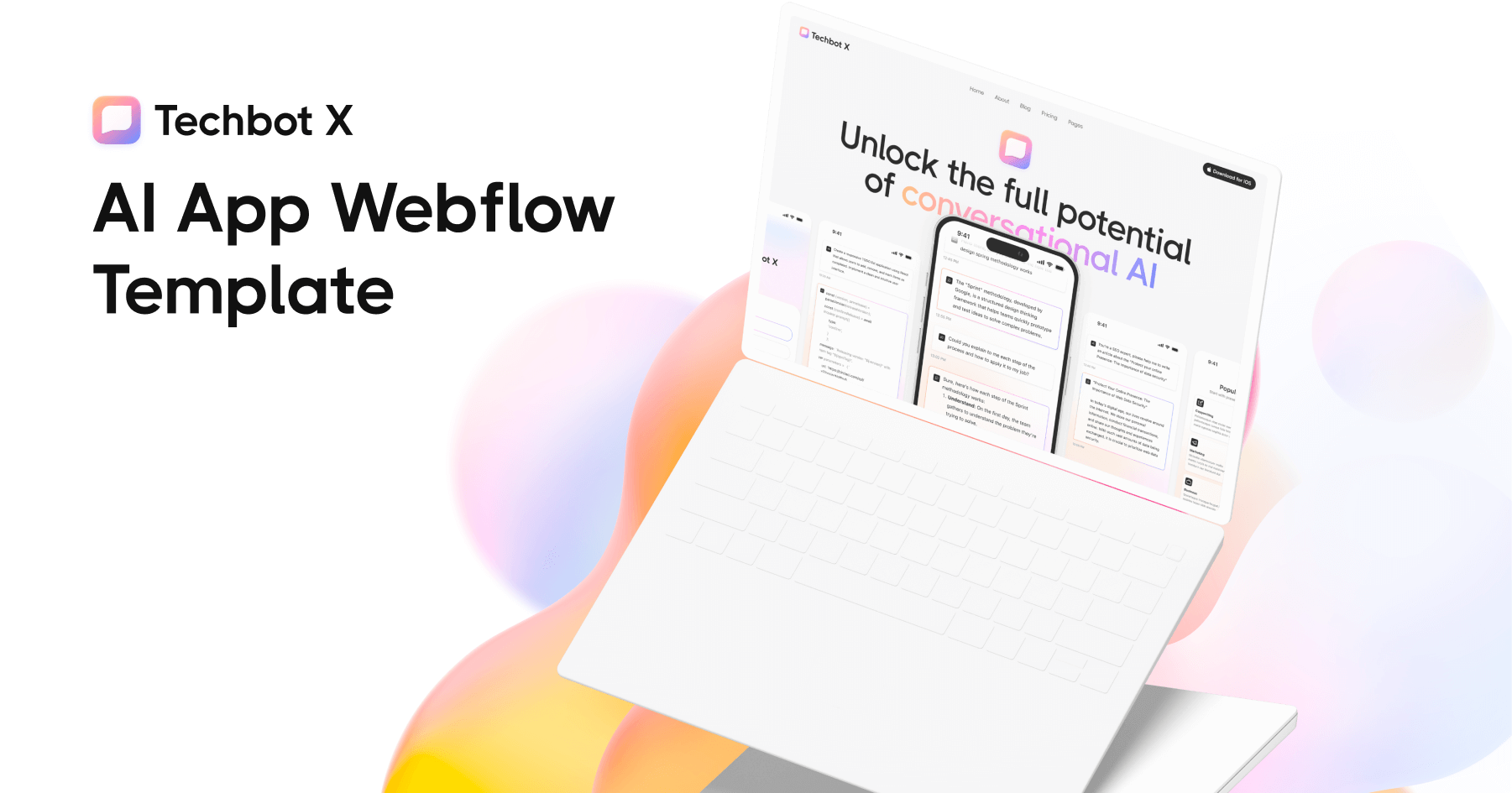 AI App Webflow Template - TechBot X | BRIX Templates