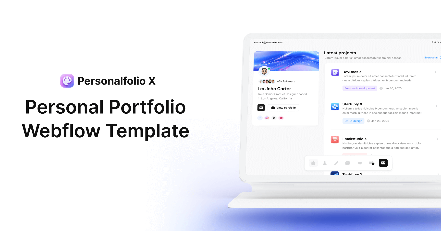 Personal Portfolio Webflow Template Personalfolio X Brix Templates