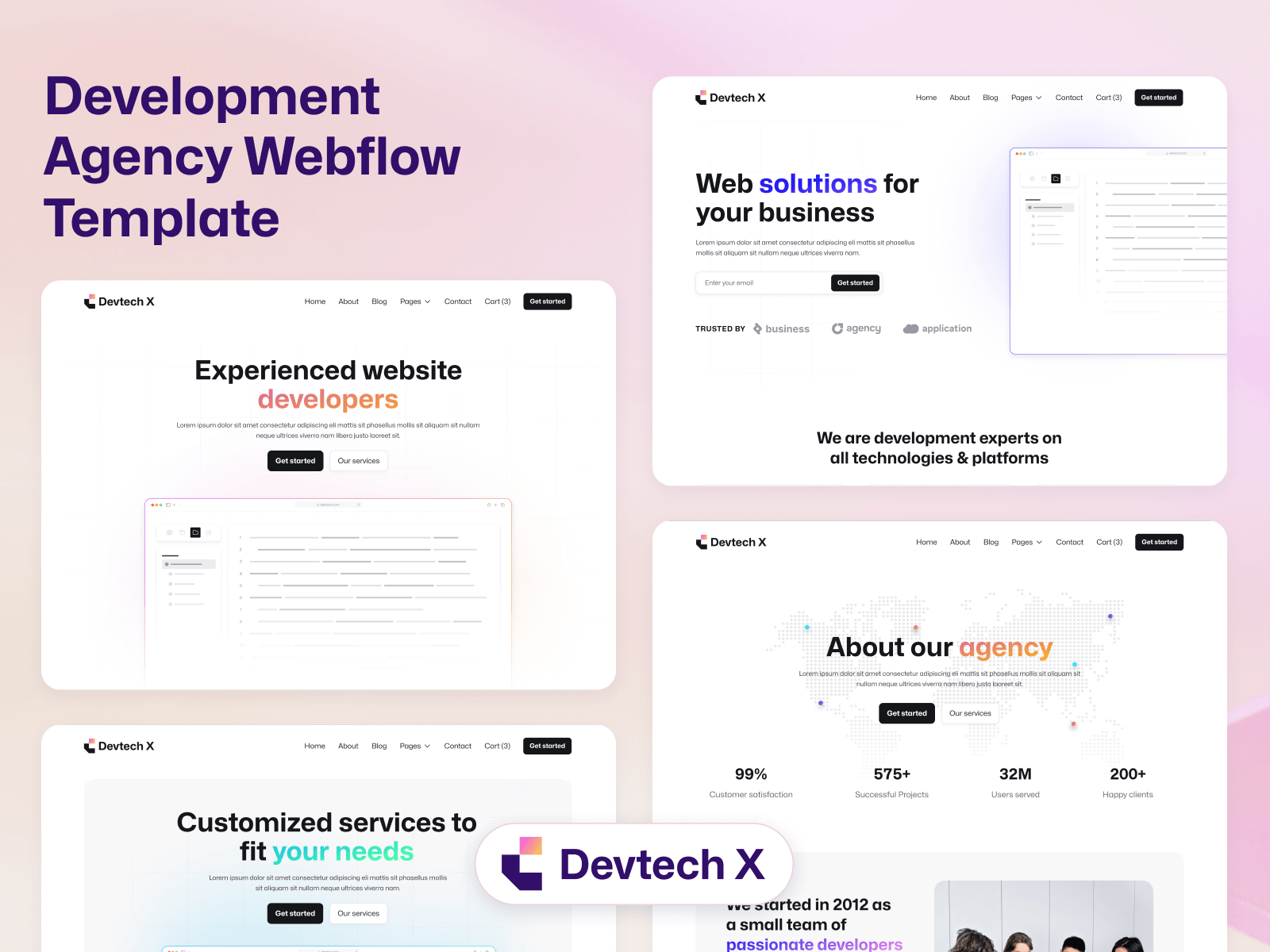 Tech Development Agency Webflow Template - Devtech X | BRIX Templates