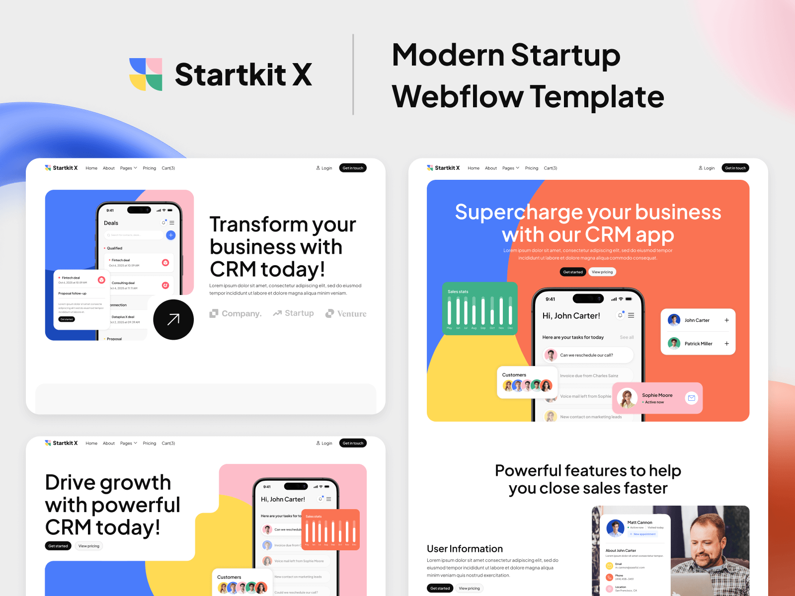 Modern Startup Webflow Template - Startkit X | BRIX Templates