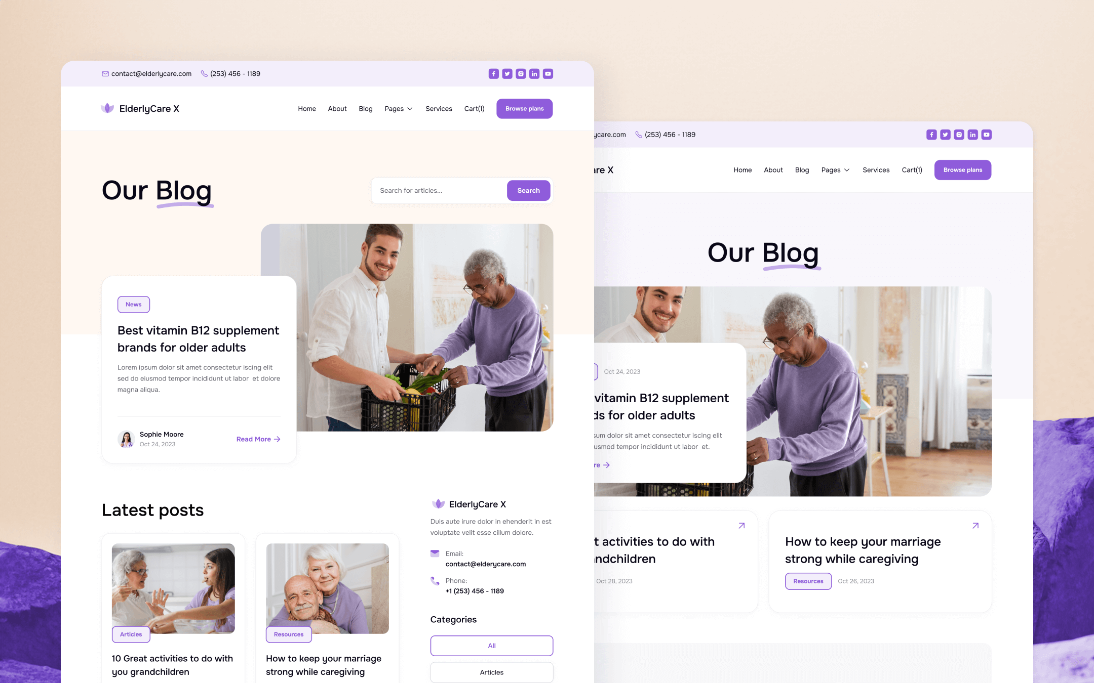 Elderly Care Webflow Template - EnderlyCare X | BRIX Templates