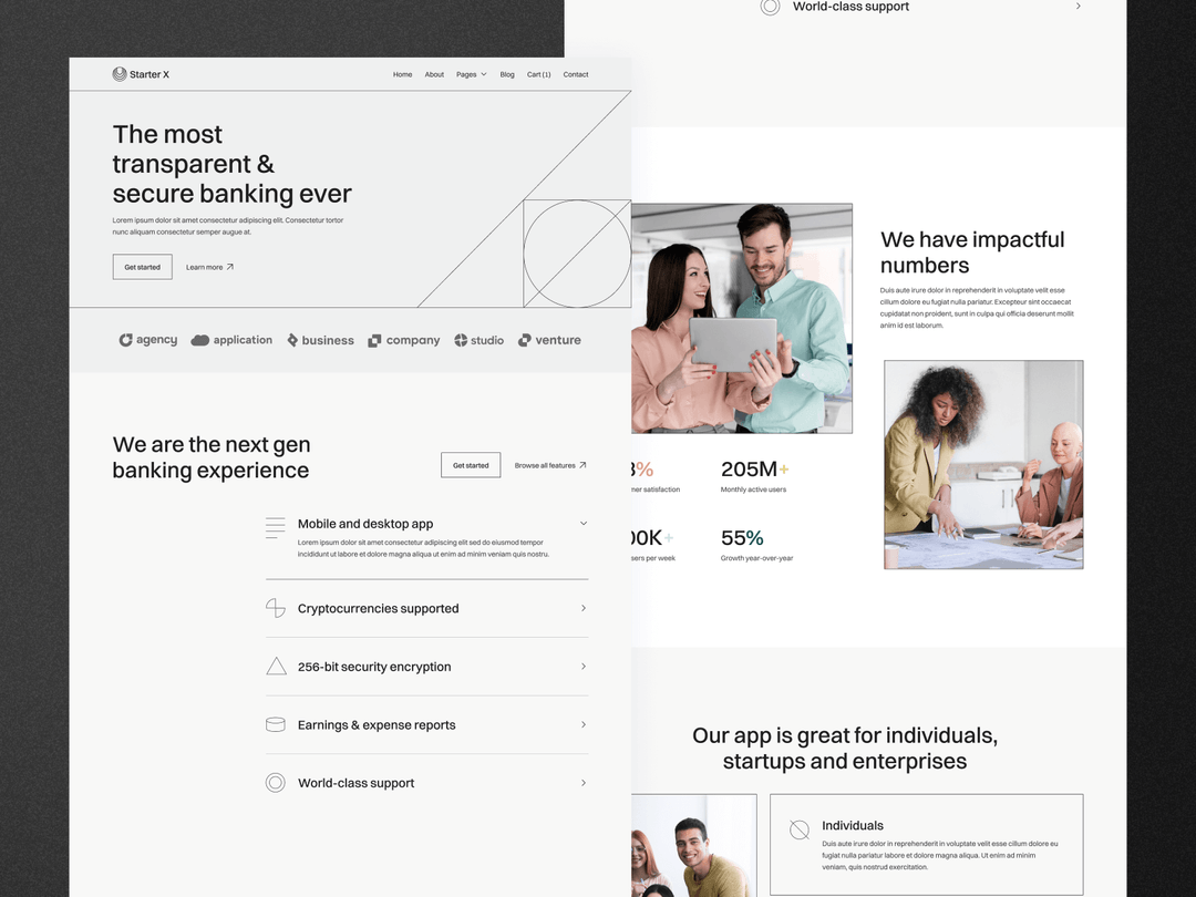 Dark Mode Mobile App Webflow Template - Aptonic X | BRIX Templates