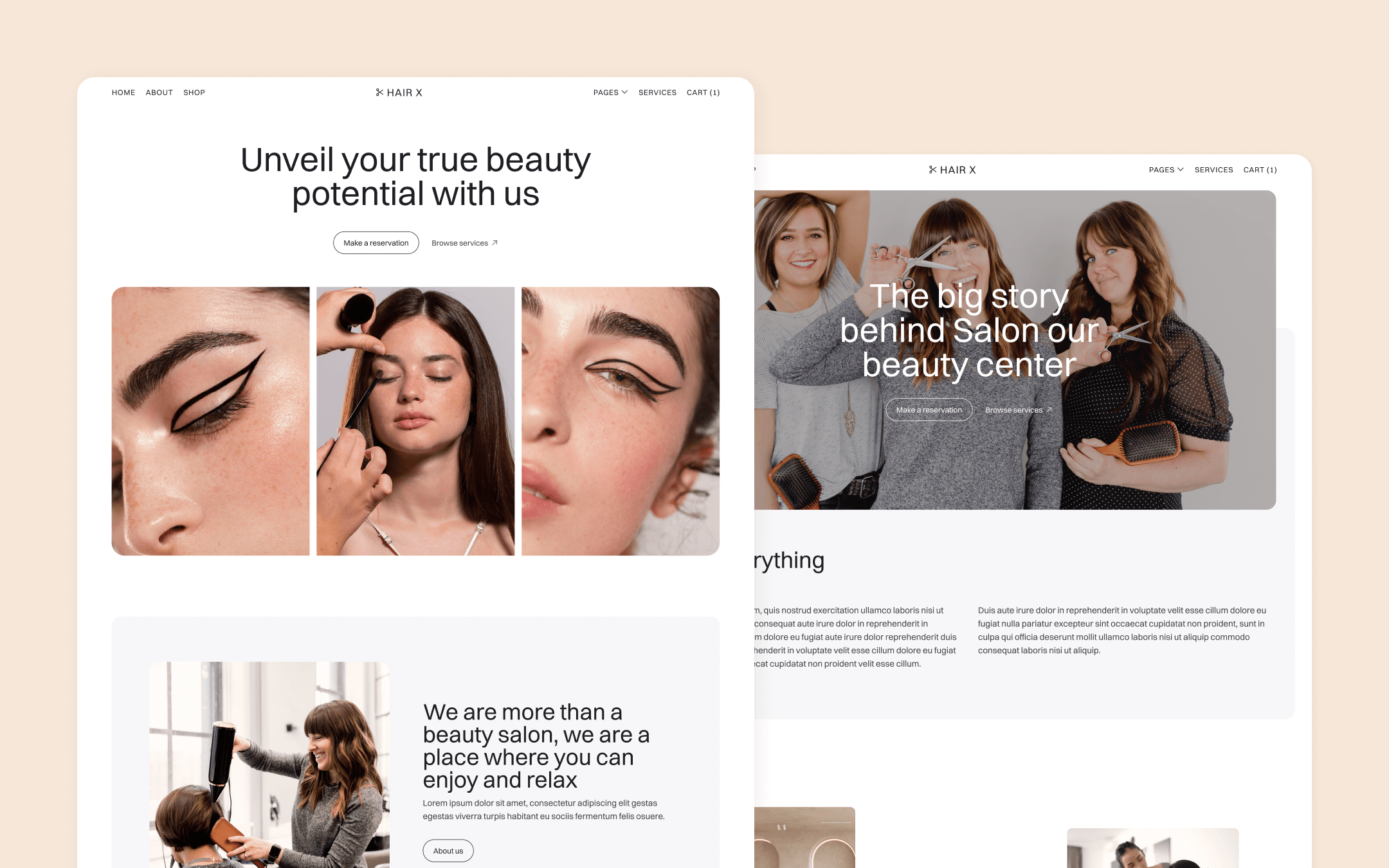 Hair & Beauty Salon Webflow Template - Hair X | BRIX Templates
