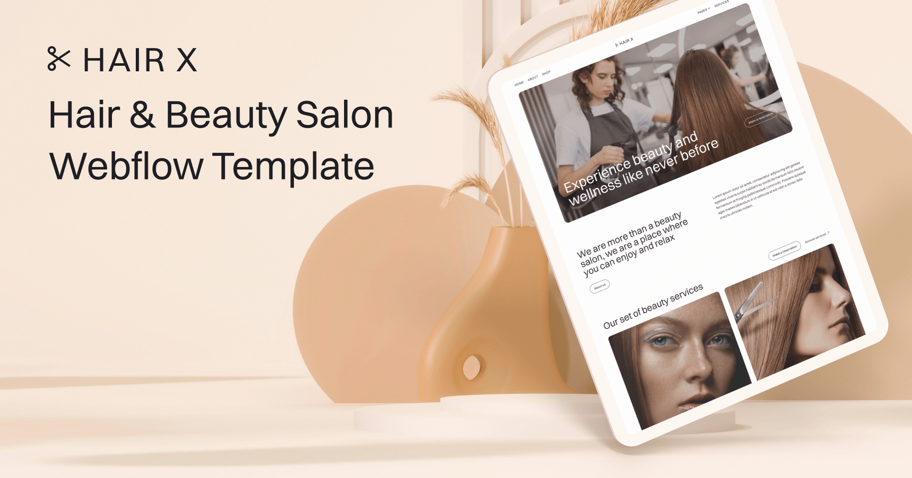 Hair & Beauty Salon Webflow Template - Hair X | BRIX Templates