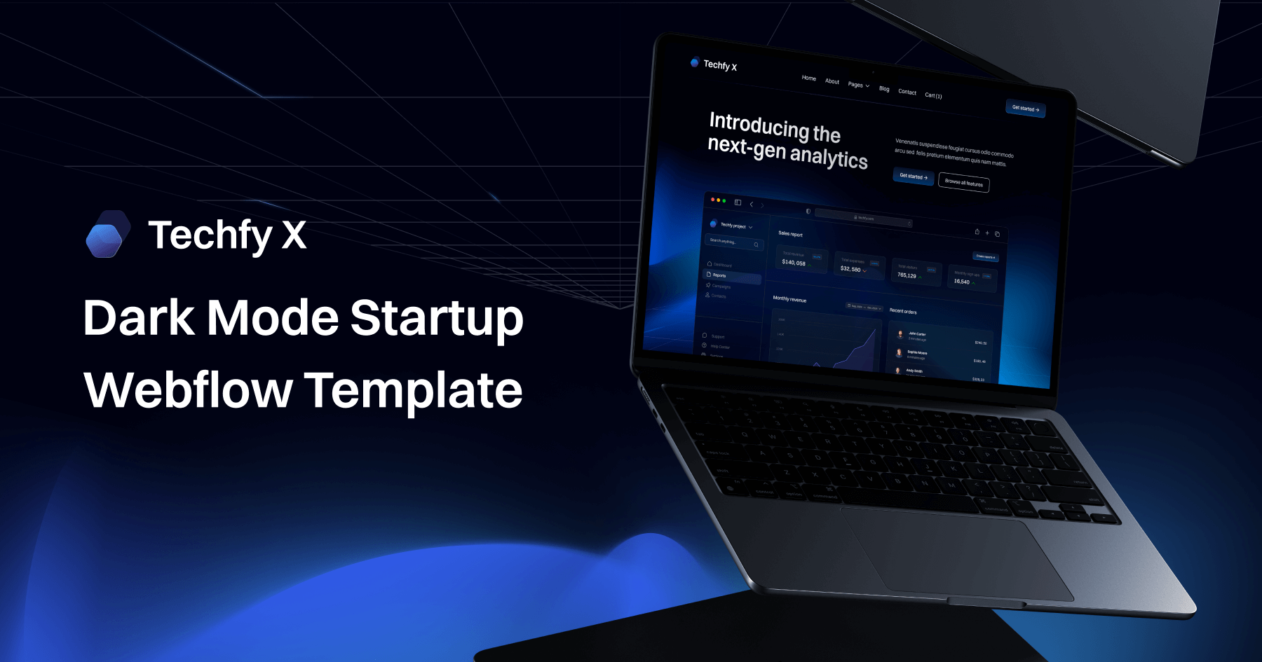 Dark Mode Startup Webflow Template - Techfy X | BRIX Templates
