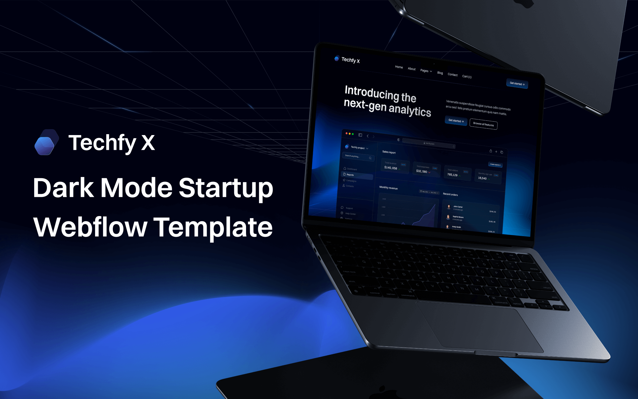 Dark Mode Startup Webflow Template - Techfy X | BRIX Templates