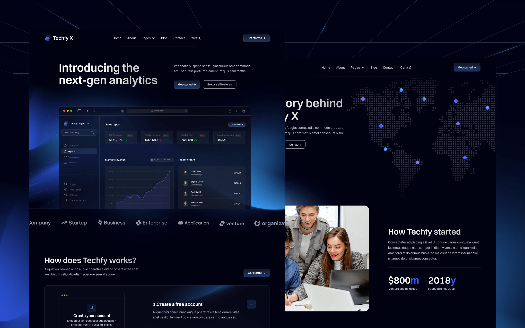 Dark Mode Startup Webflow Template - Techfy X | BRIX Templates