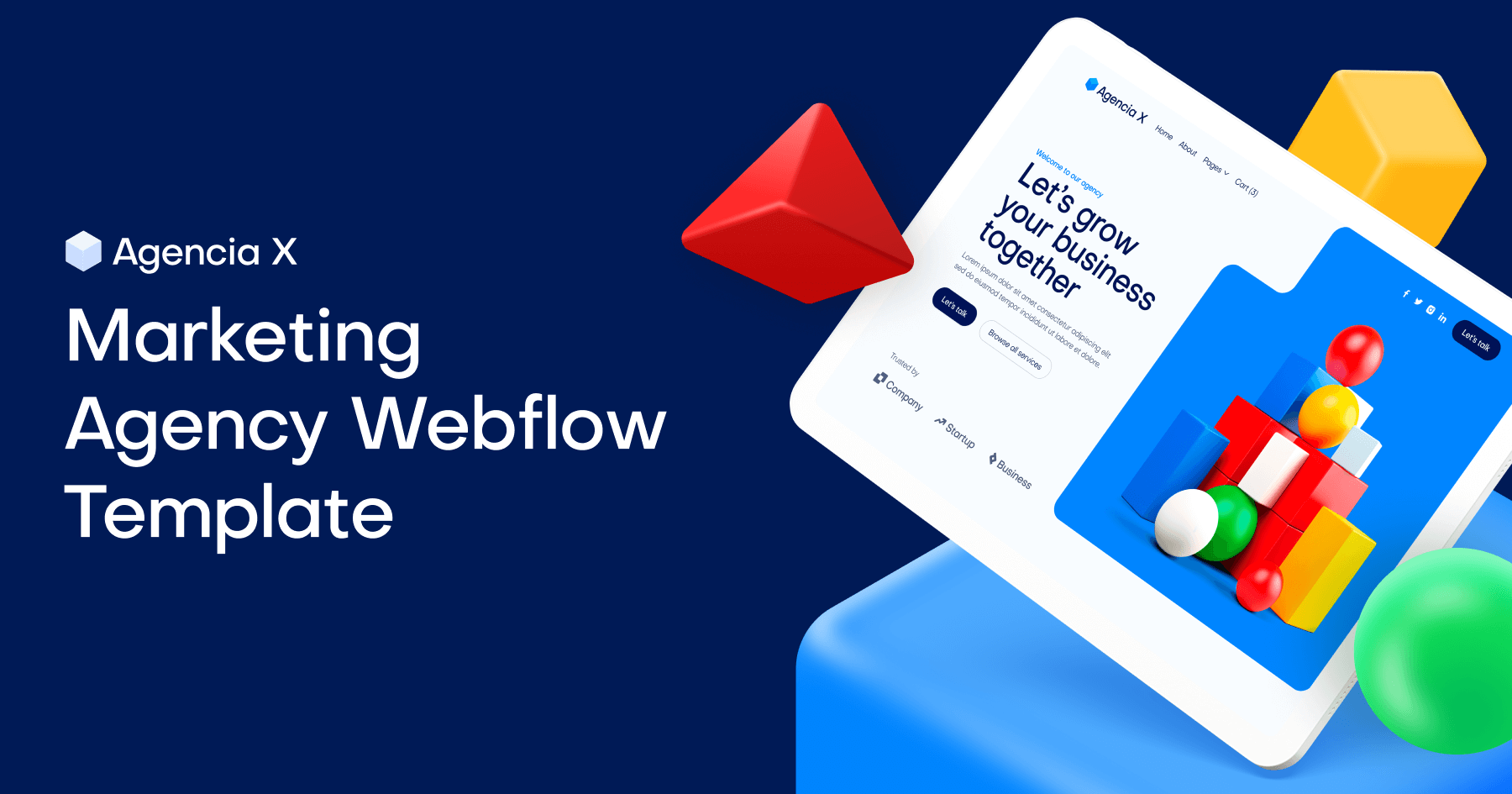 3D Marketing Agency Webflow Template - Agencia X | BRIX Templates