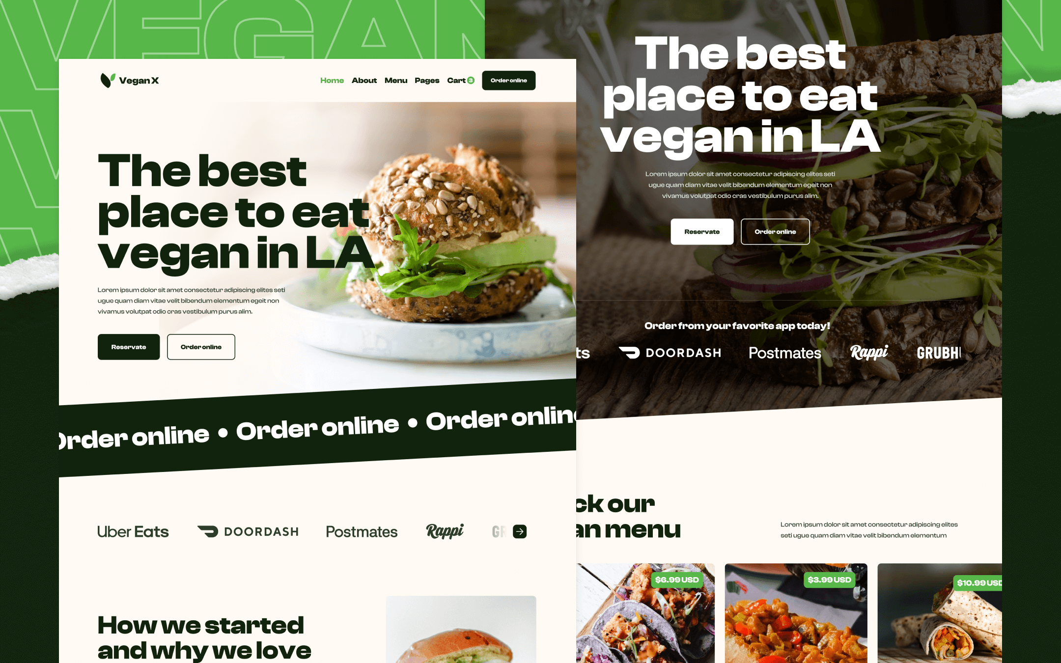 Vegan Restaurant Webflow Template - Vegan X | BRIX Templates
