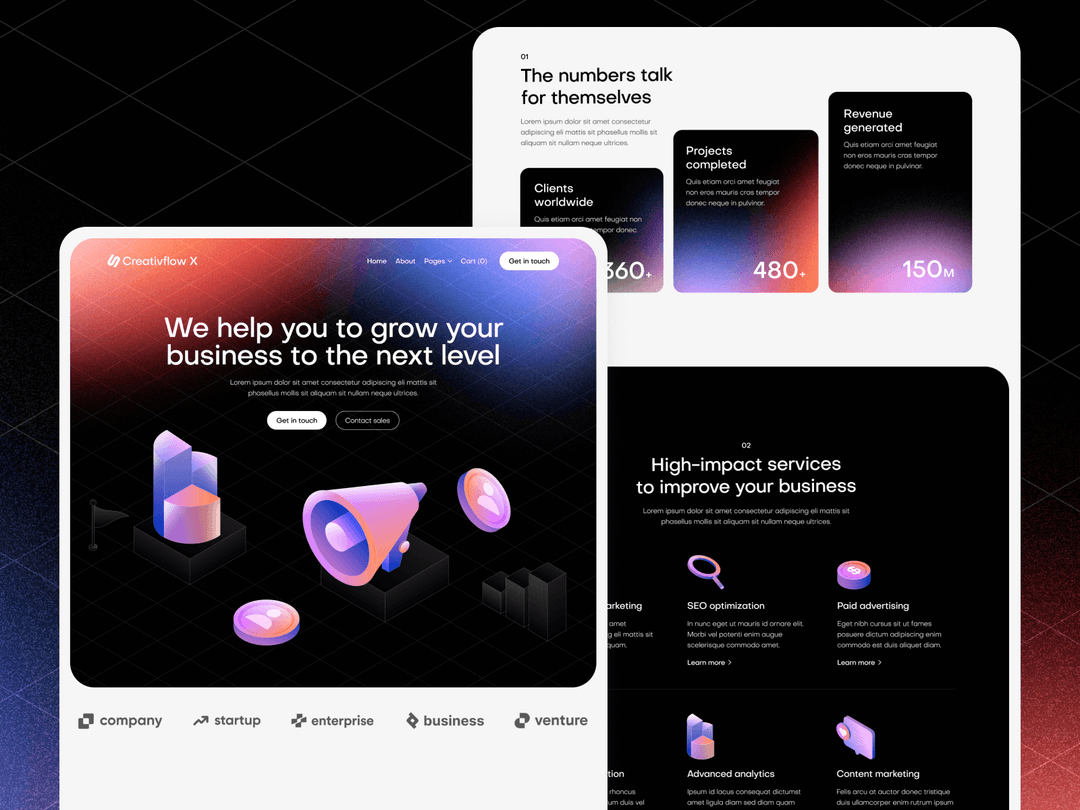 Dark Mode Mobile App Webflow Template - Aptonic X | BRIX Templates