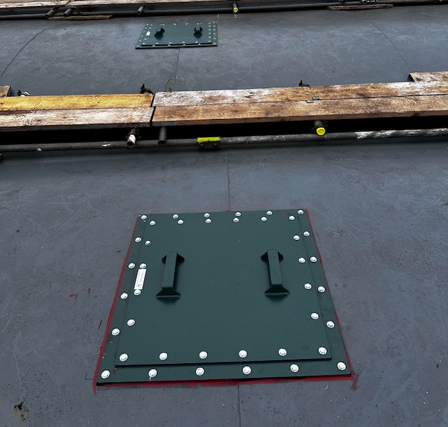 Tank lids retrofitted for maintenance access