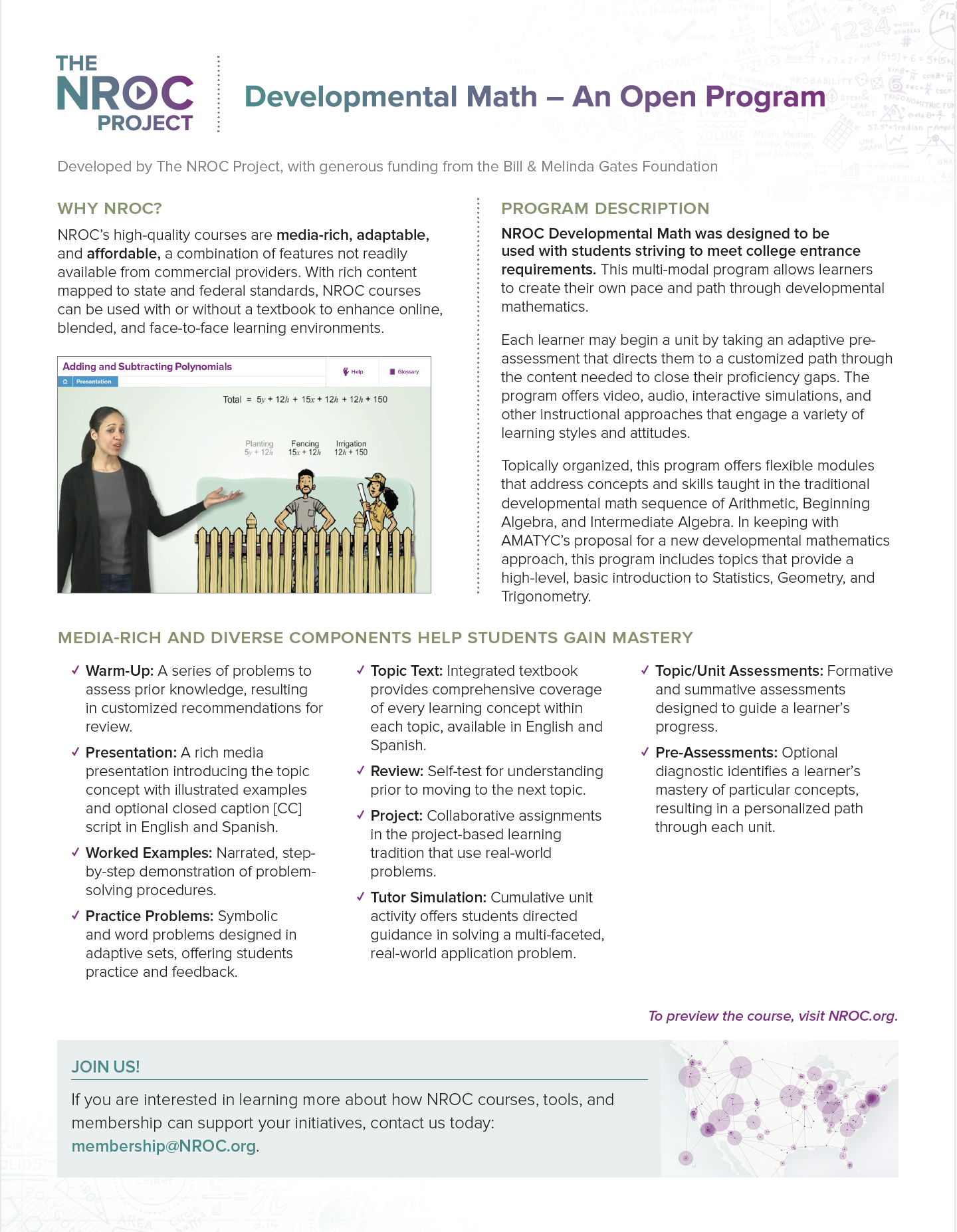 NROC Math Informational Flyer