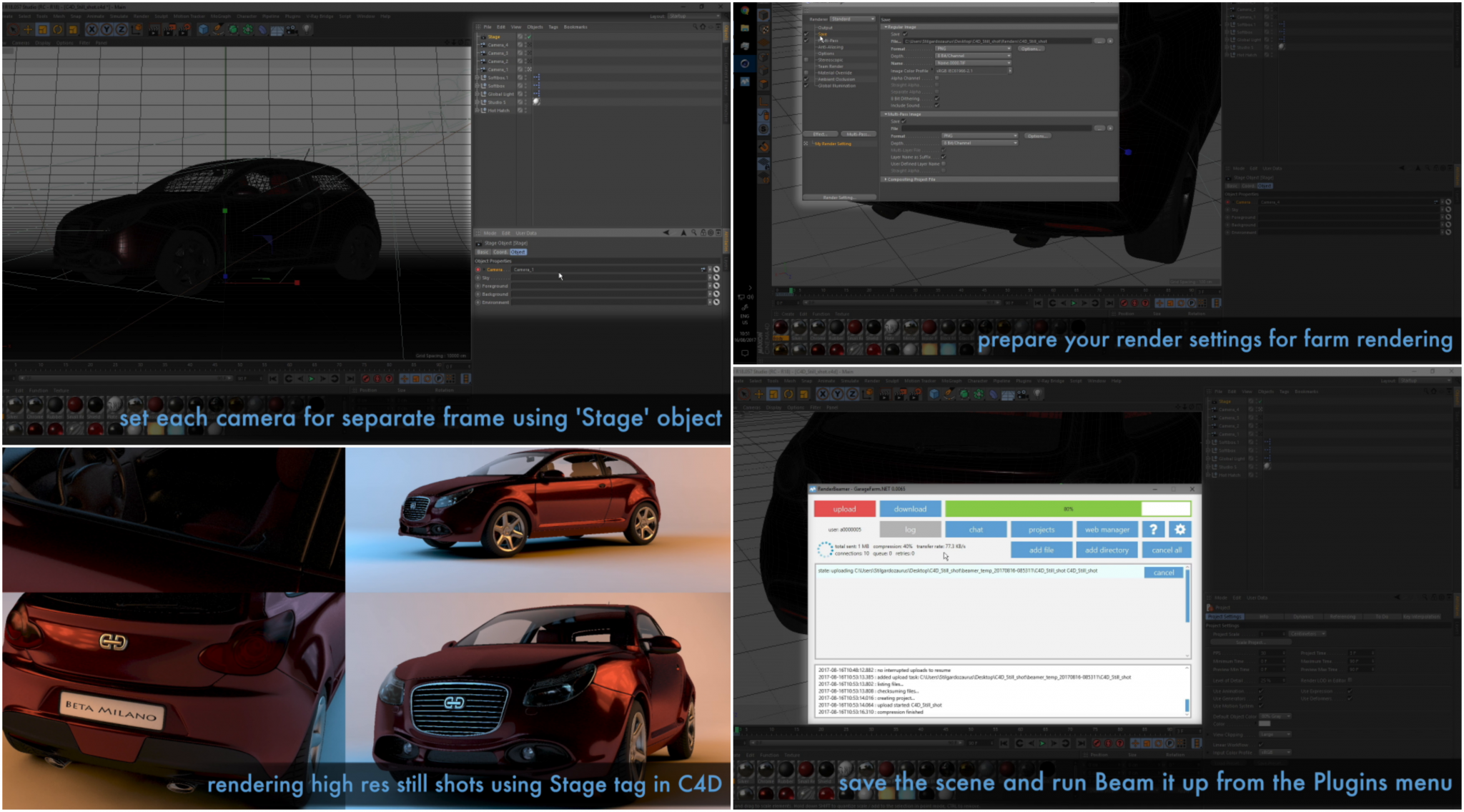 Multi Camera stills in Cinema 4D | GarageFarm