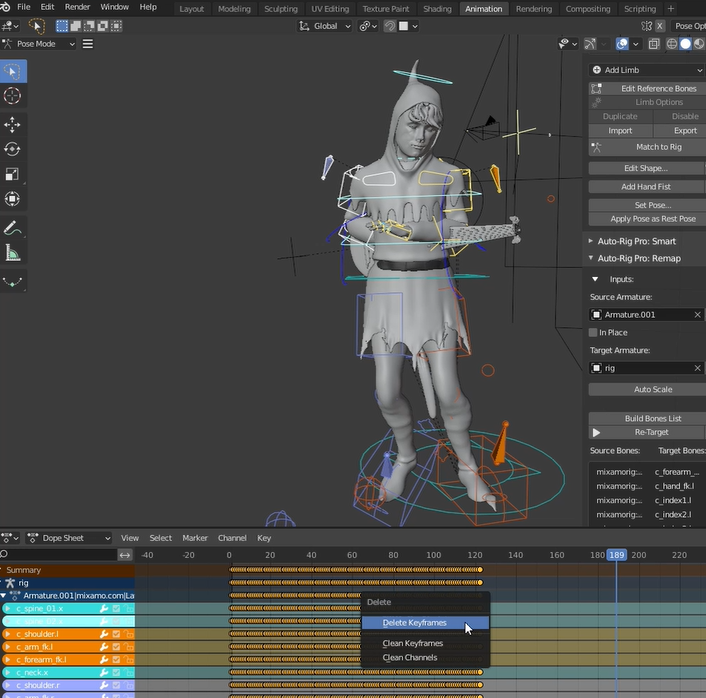 Mixamo, Auto Rig Pro로 Blender에서 모션 캡처 작업하는 방법