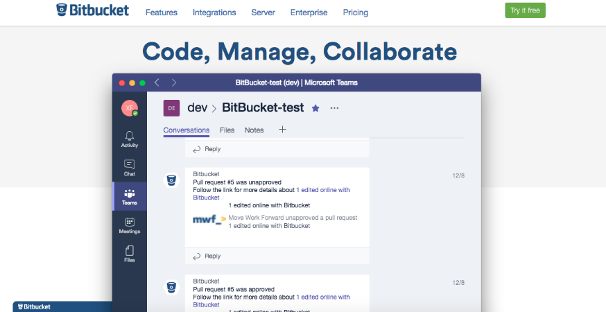 Microsoft Teams Bitbucket Connector | Move Work Forward