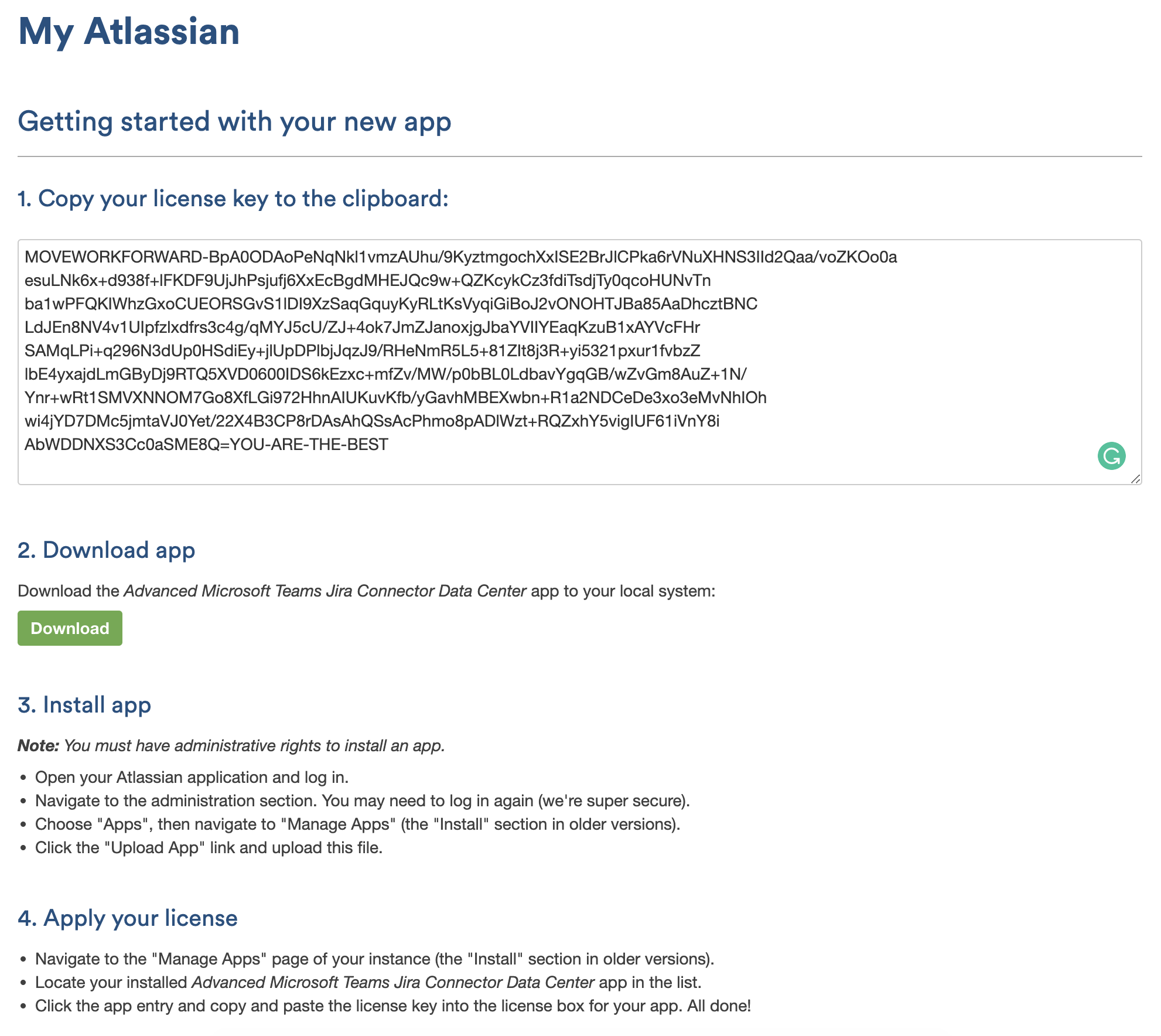 How to extend Atlassian Marketplace app trial license?