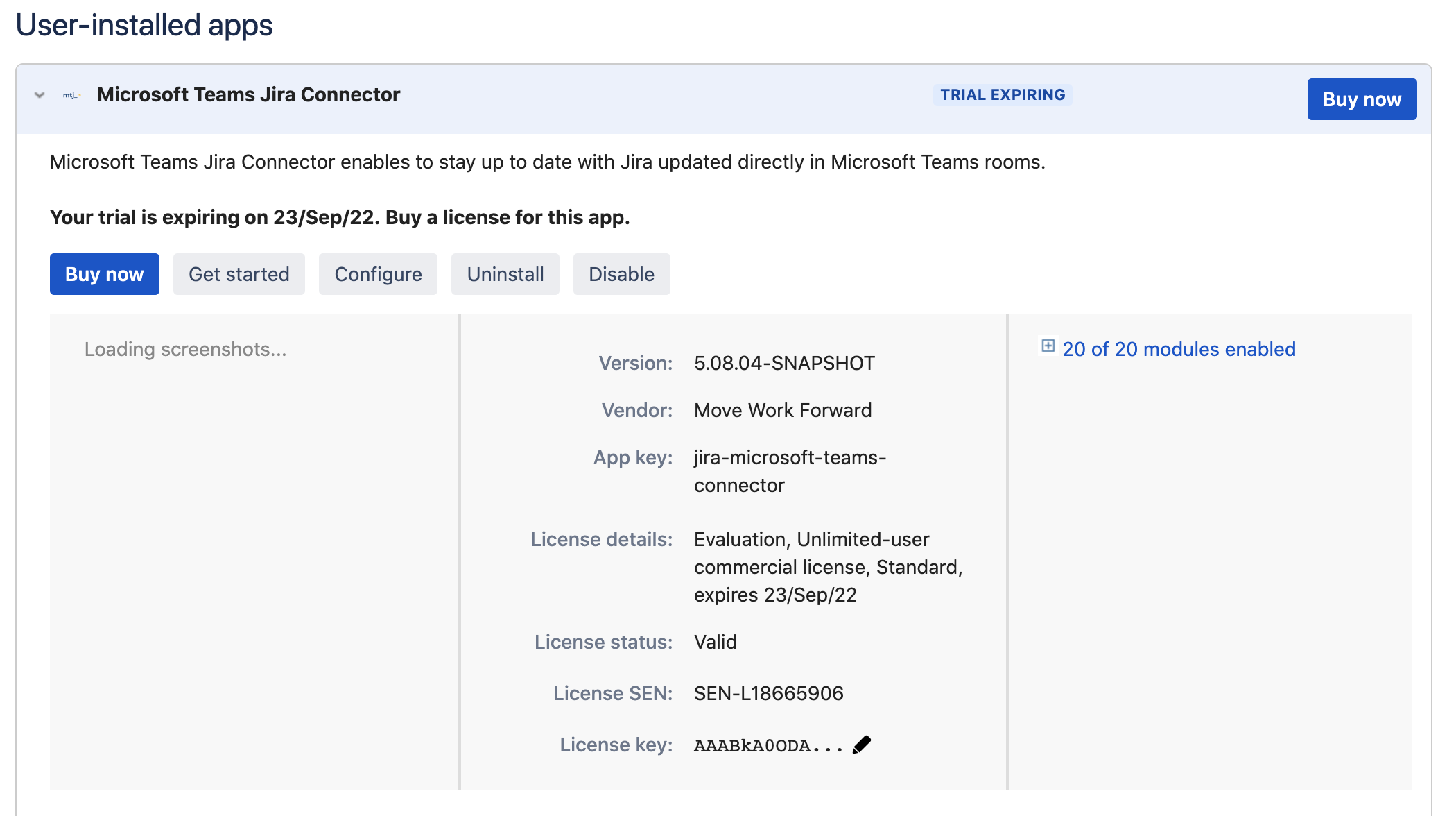 How to extend Atlassian Marketplace app trial license?