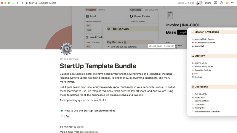Notion Startup Templates