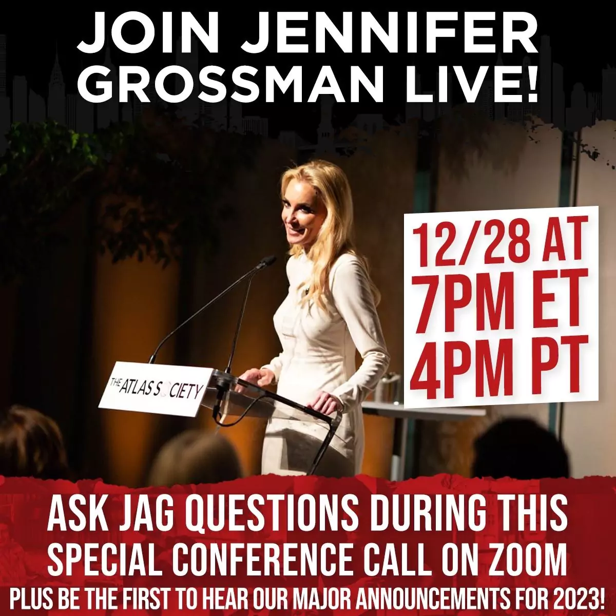 LIVE Atlas Society Update With Jennifer Grossman with The Atlas Society
