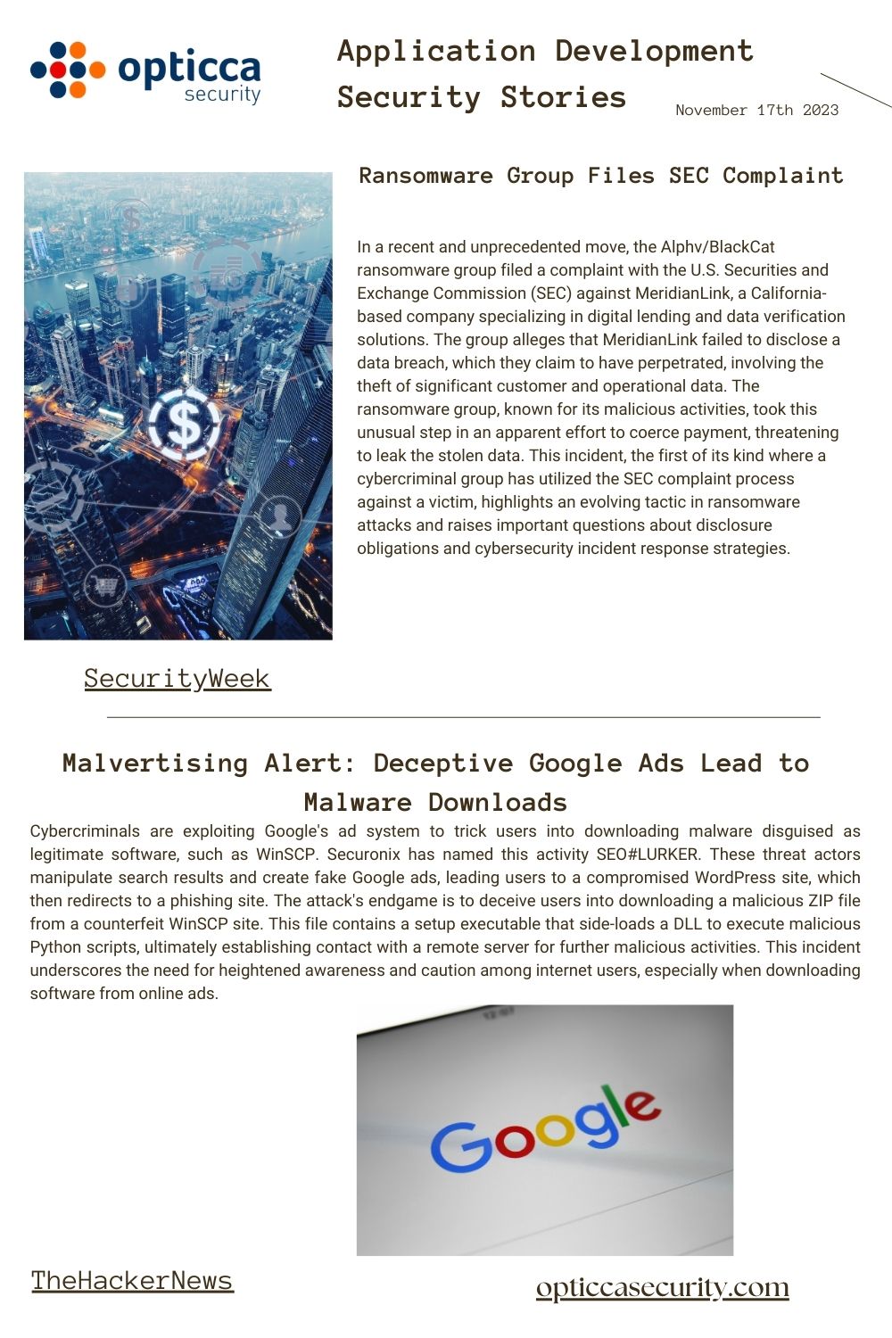 Opticca Security | Blogs: Cyber Stories Newsletter: Stay Informed on ...