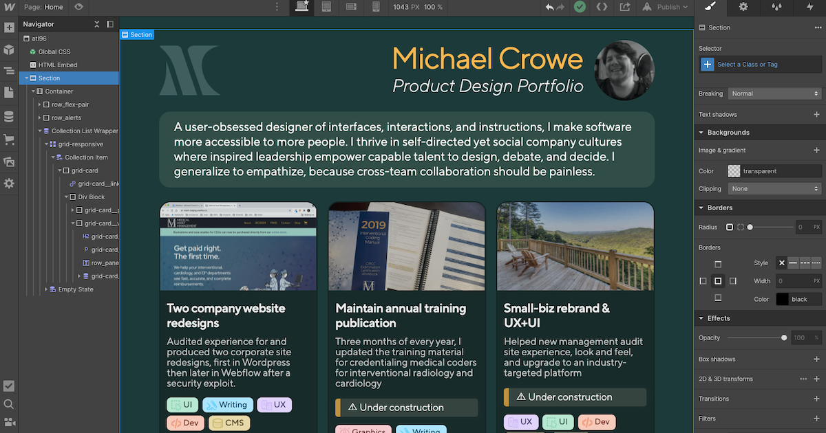 Michael Crowe | Product portfolio