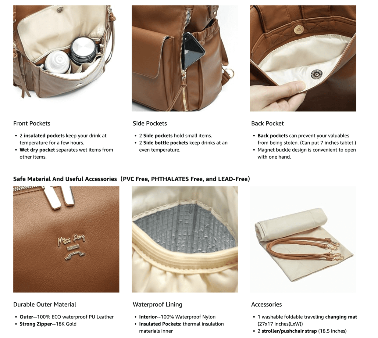 Baby Bag Diaper Bag Tote With Changing Station Upgrade Multi-Function ...