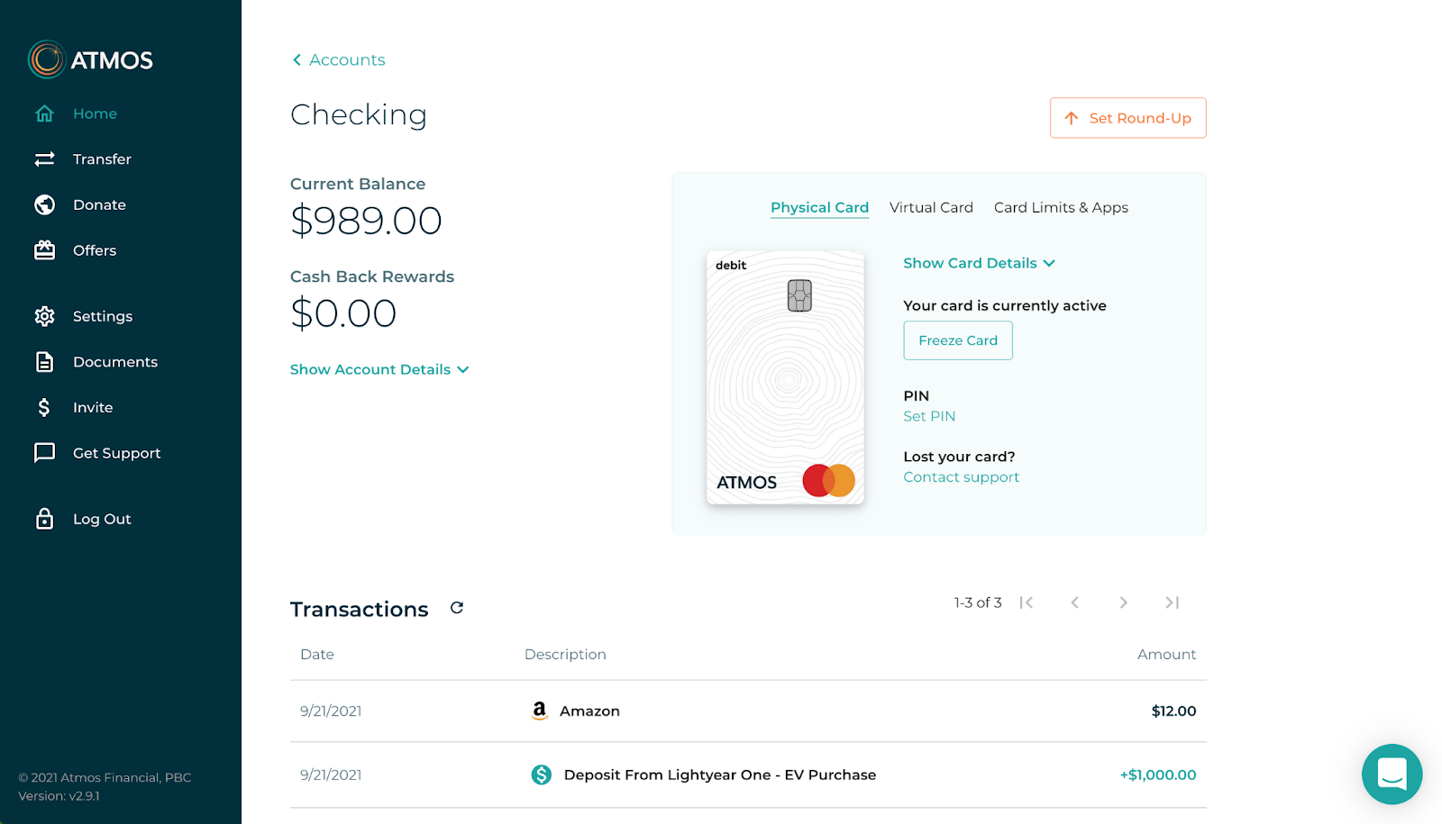 Atmos Launches Checking, Debit Cards, Cash-back, iOS and Android apps